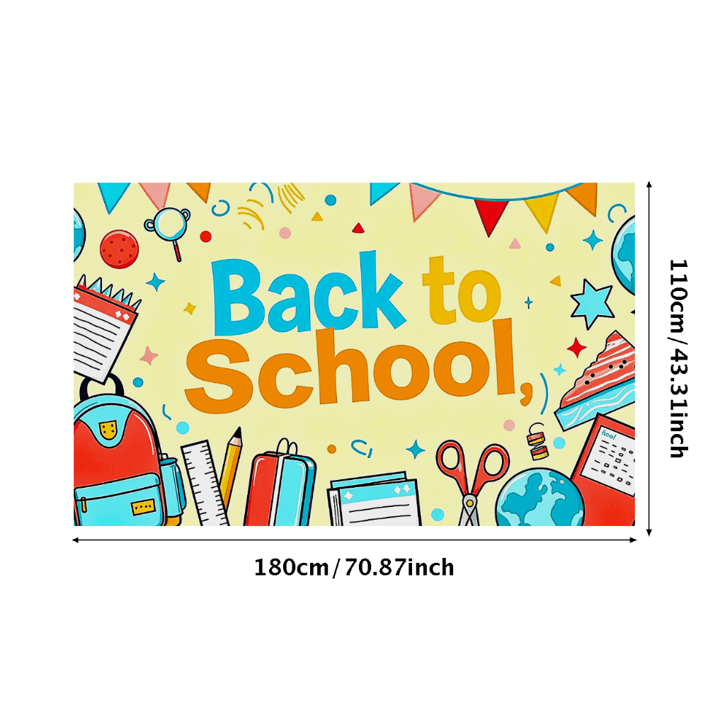 Yatrandify Colorful Back to School Themed Banner with School Supplies ...