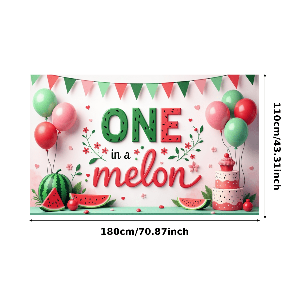 Yatrandify Colorful Balloons Birthday Banner Watermelon Theme Cake ...