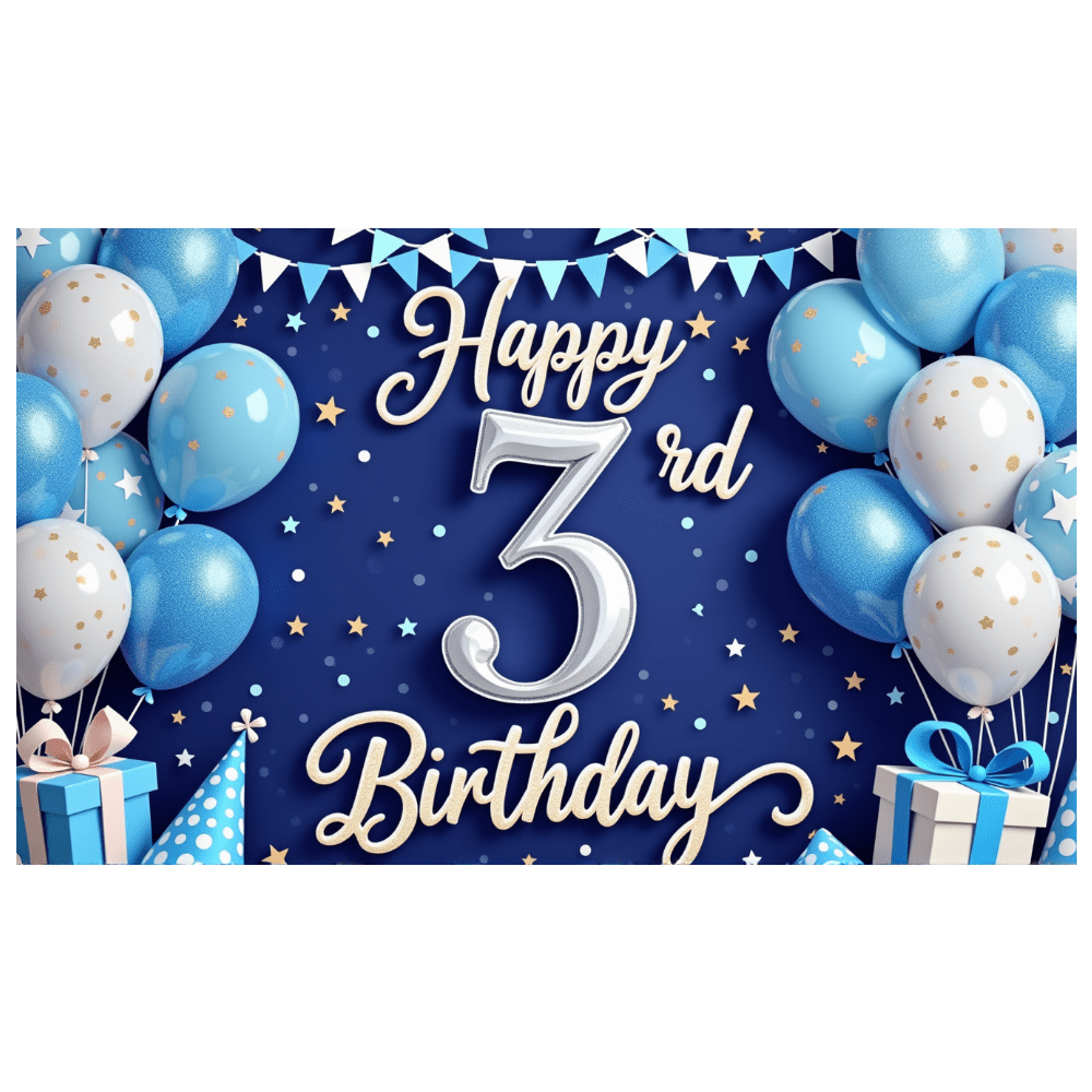 Yatrandify Colorful Balloons Happy Birthday Banner Festive Design Party ...