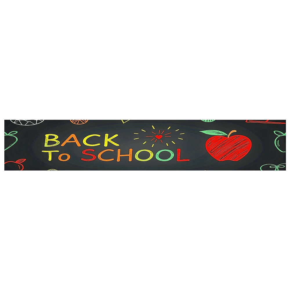 Yatrandify Colorful Chalk Style Back to School Banner Background Party ...