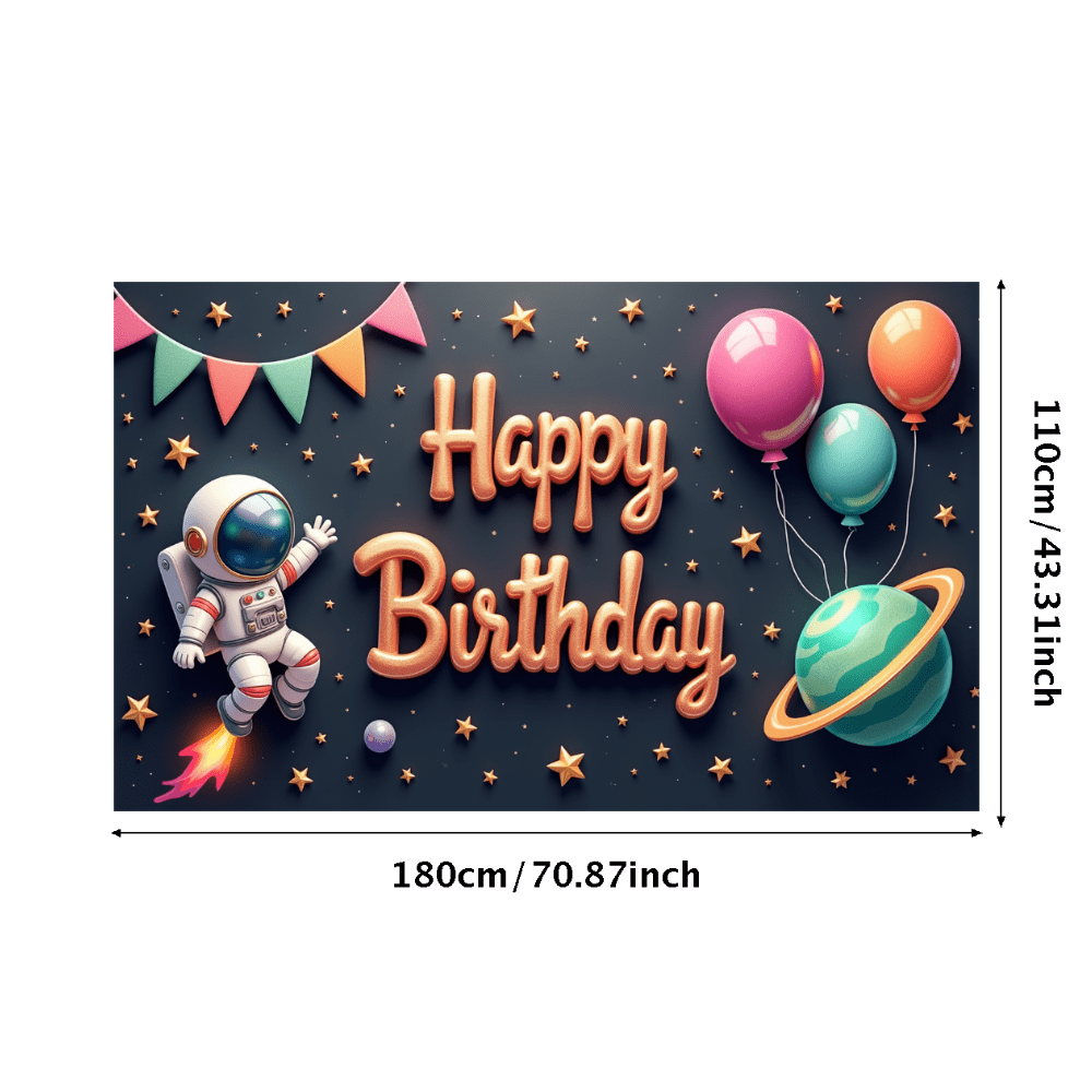 Yatrandify Colorful Design Birthday Banner Astronaut Theme Kids Party ...