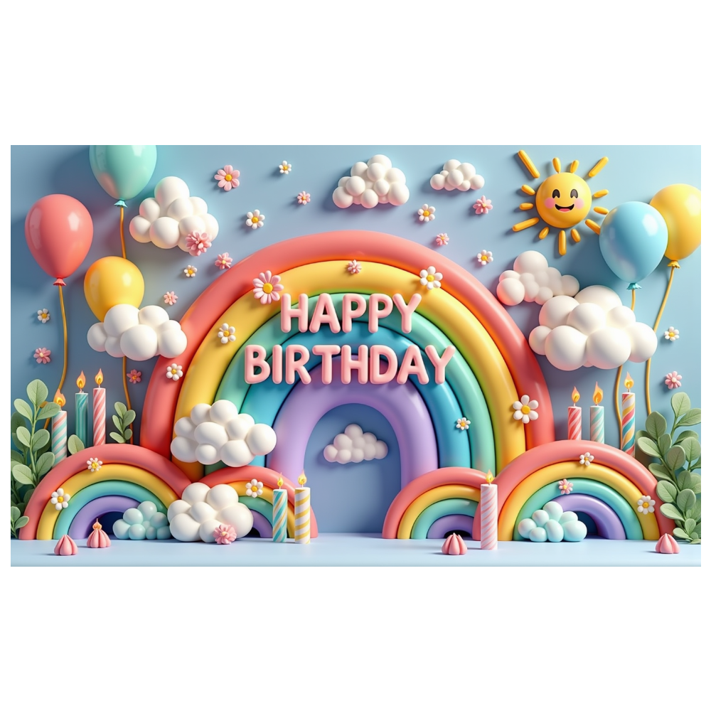 Yatrandify Colorful Design Happy Birthday Banner Rainbow Theme Balloon ...