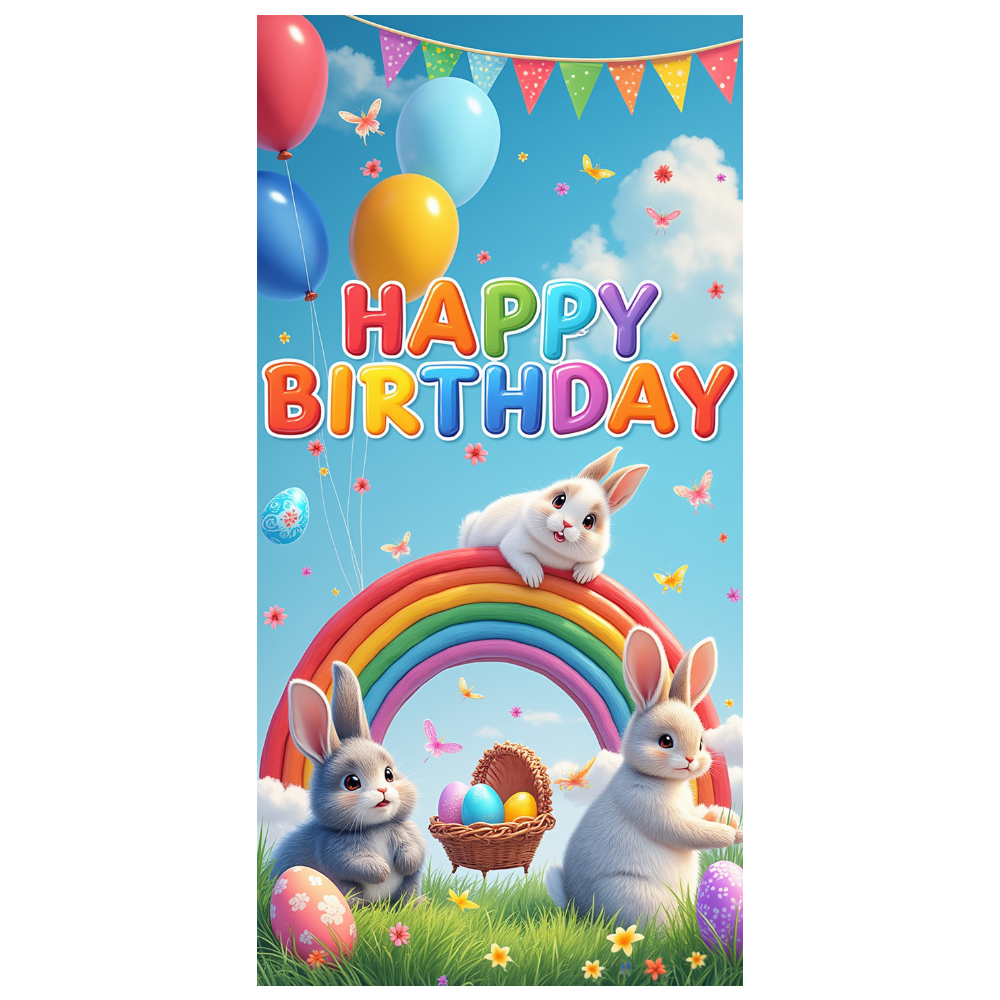 Yatrandify Colorful Design Happy Birthday Easter Rabbit Banner for Kids ...