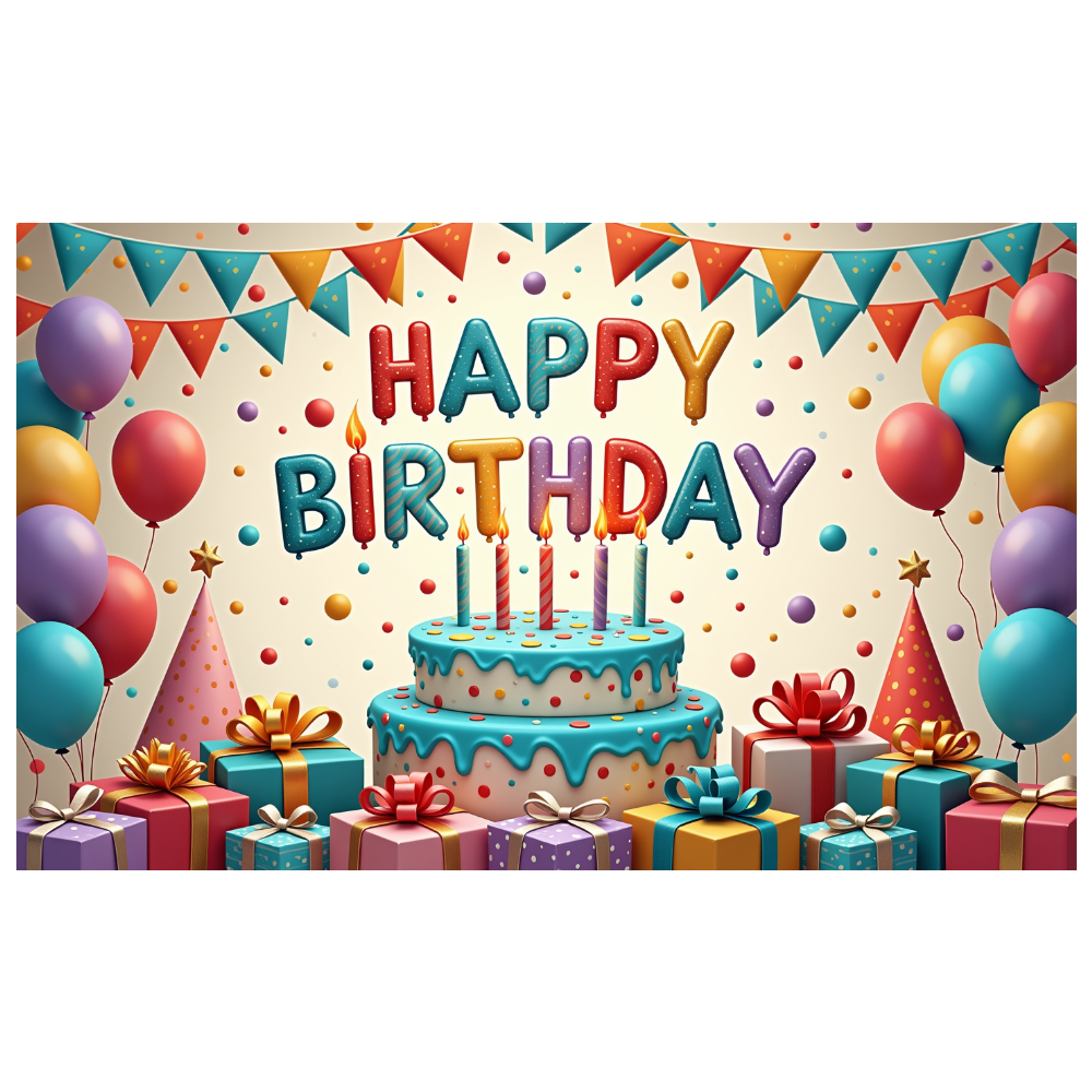 Yatrandify Colorful Theme Happy Birthday Banner Decorative Design ...