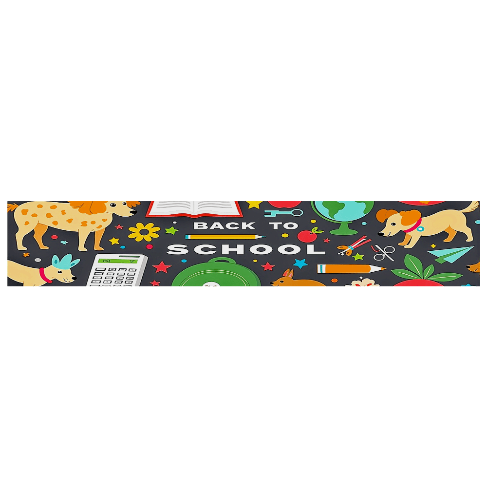 Yatrandify Cute Dog Themed Back to School Banner with School Supplies ...