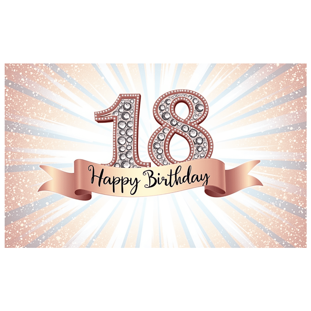 Yatrandify Decorative Design Happy Birthday Banner Flower Pattern 18th ...