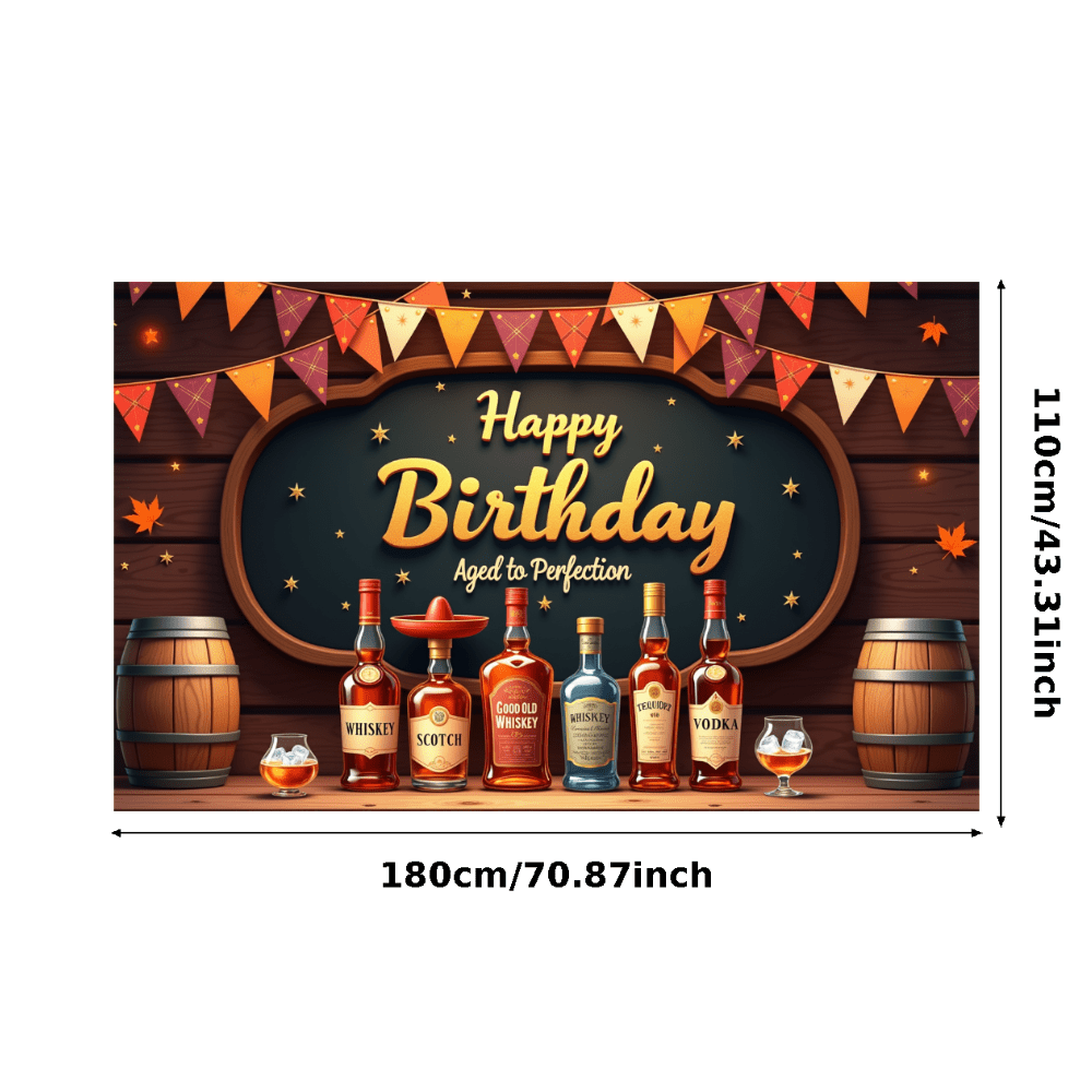 Yatrandify Festive Design Birthday Banner Alcohol Theme Whiskey Scotch ...