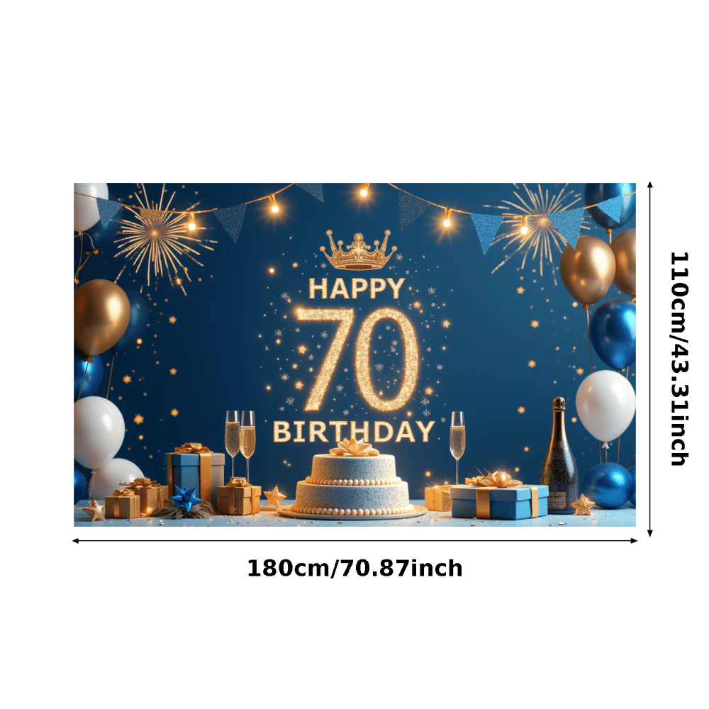 Yatrandify Gold Glitter Happy Birthday Banner Elegant Birthday Banner ...