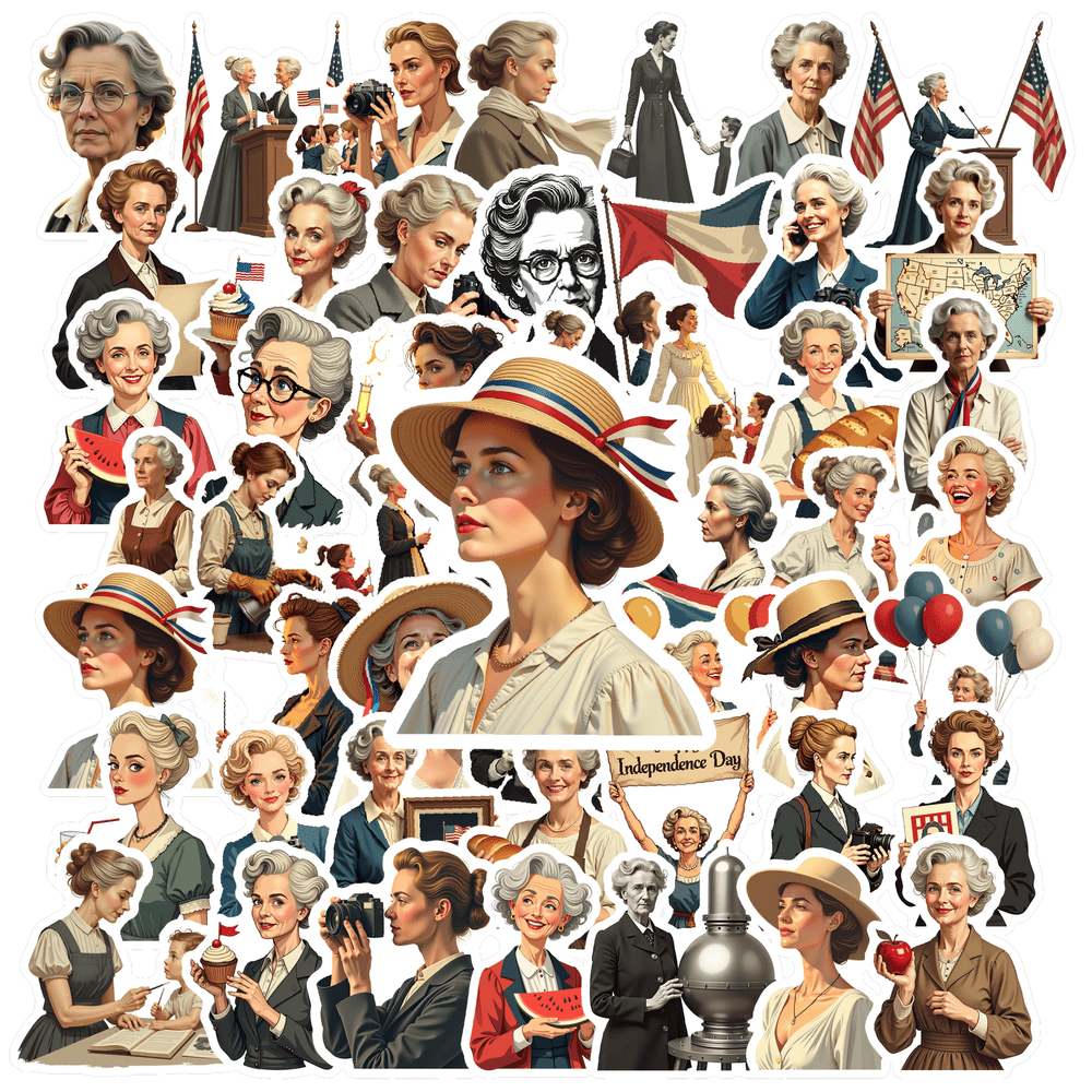 Yatrandify Vintage Stickers Women Retro Stickers Waterproof Vinyl ...