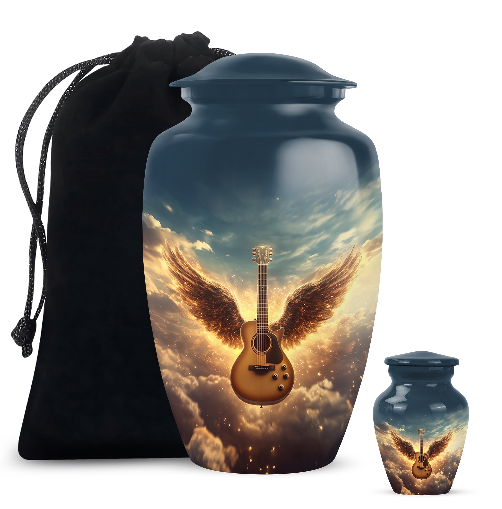 Yatskia Angel Wings Guitar Large Cremation Urns for Human Ashes Adult ...