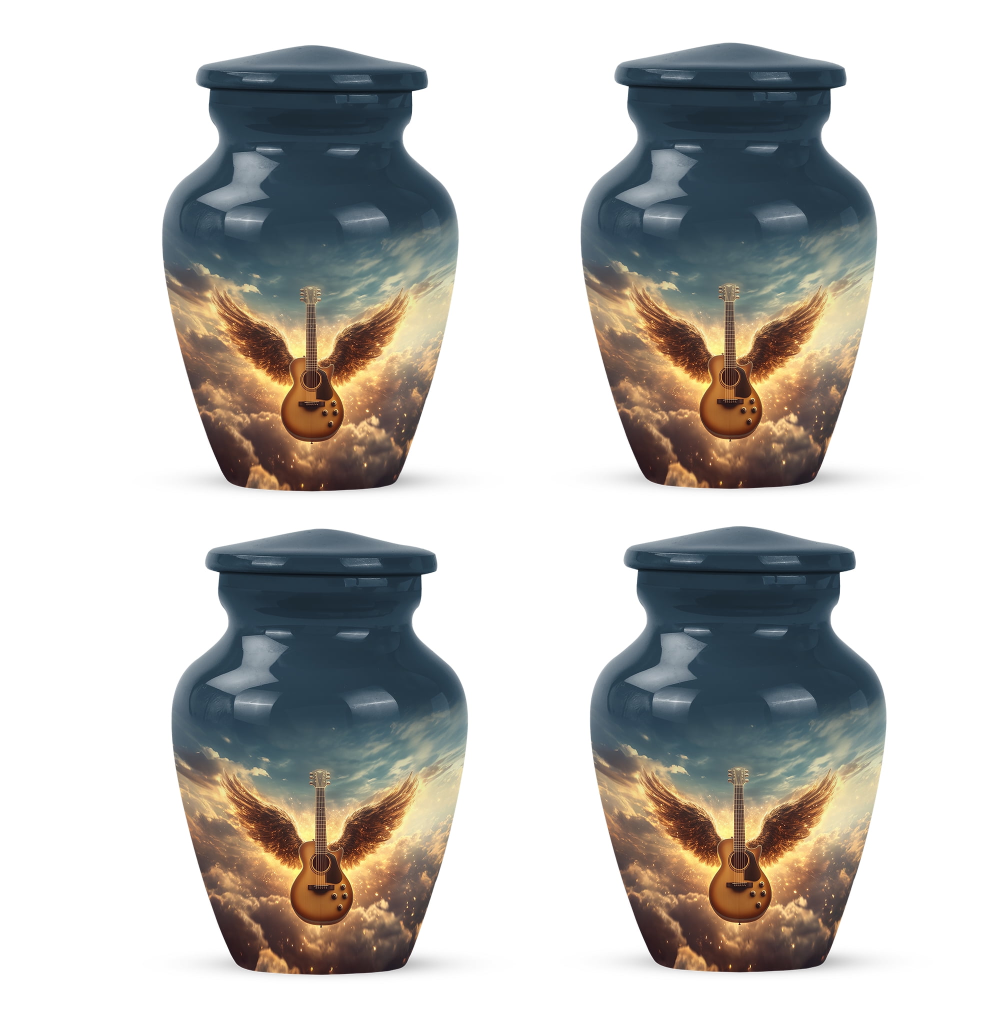 Yatskia Angel Wings Guitar Little Cremation Urns for Human Ashes Adult ...