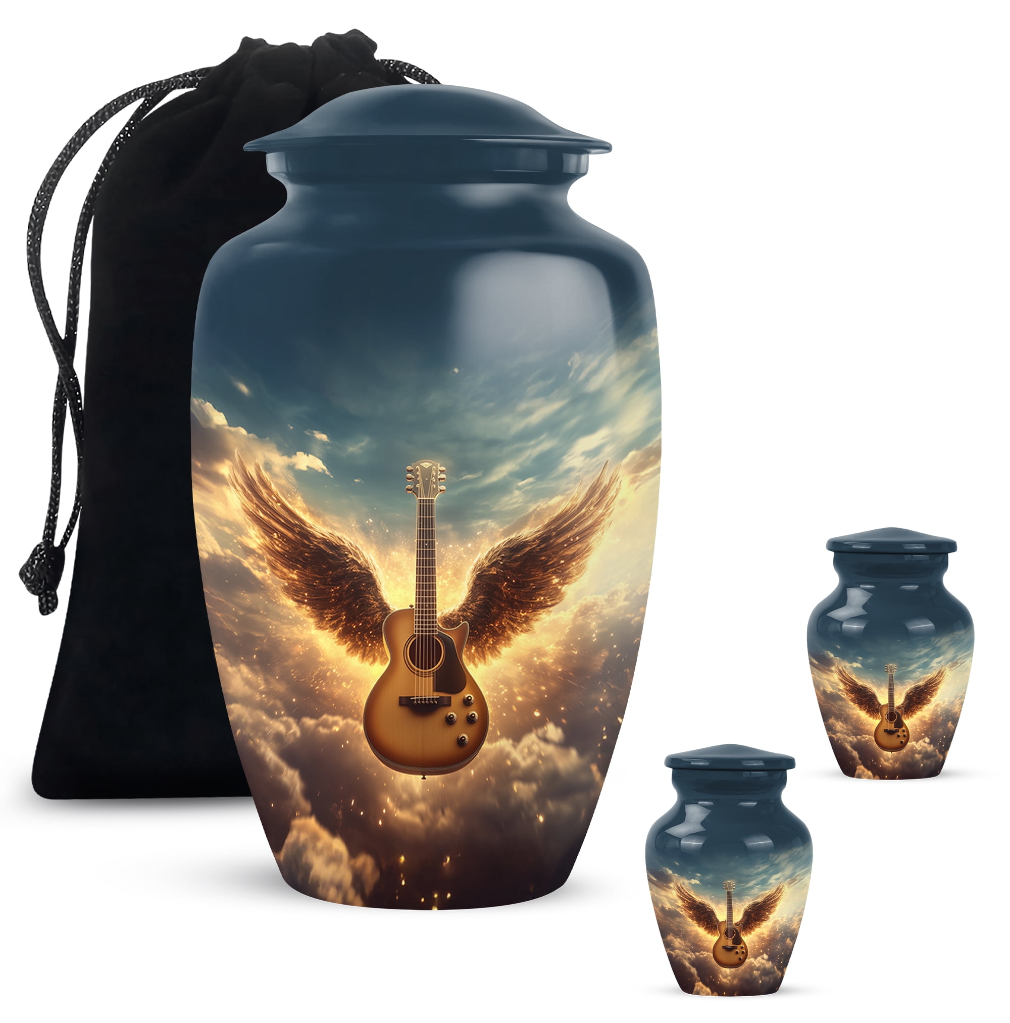 Yatskia Angel Wings Guitar Mini Cremation Urns for Human Ashes Adult ...