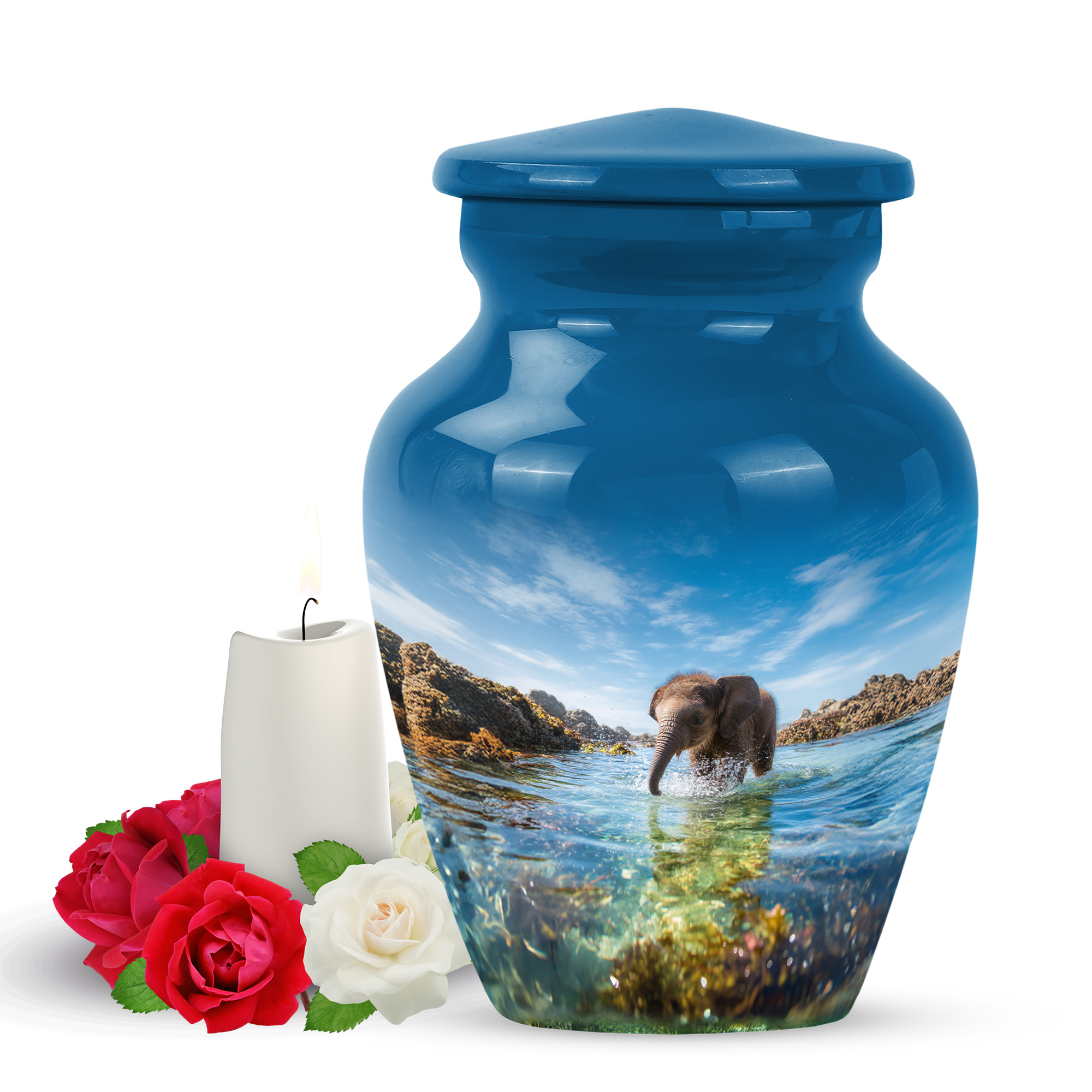 Yatskia Baby Elephant Small Urns for Human Ashes Keepsake, Decorative ...