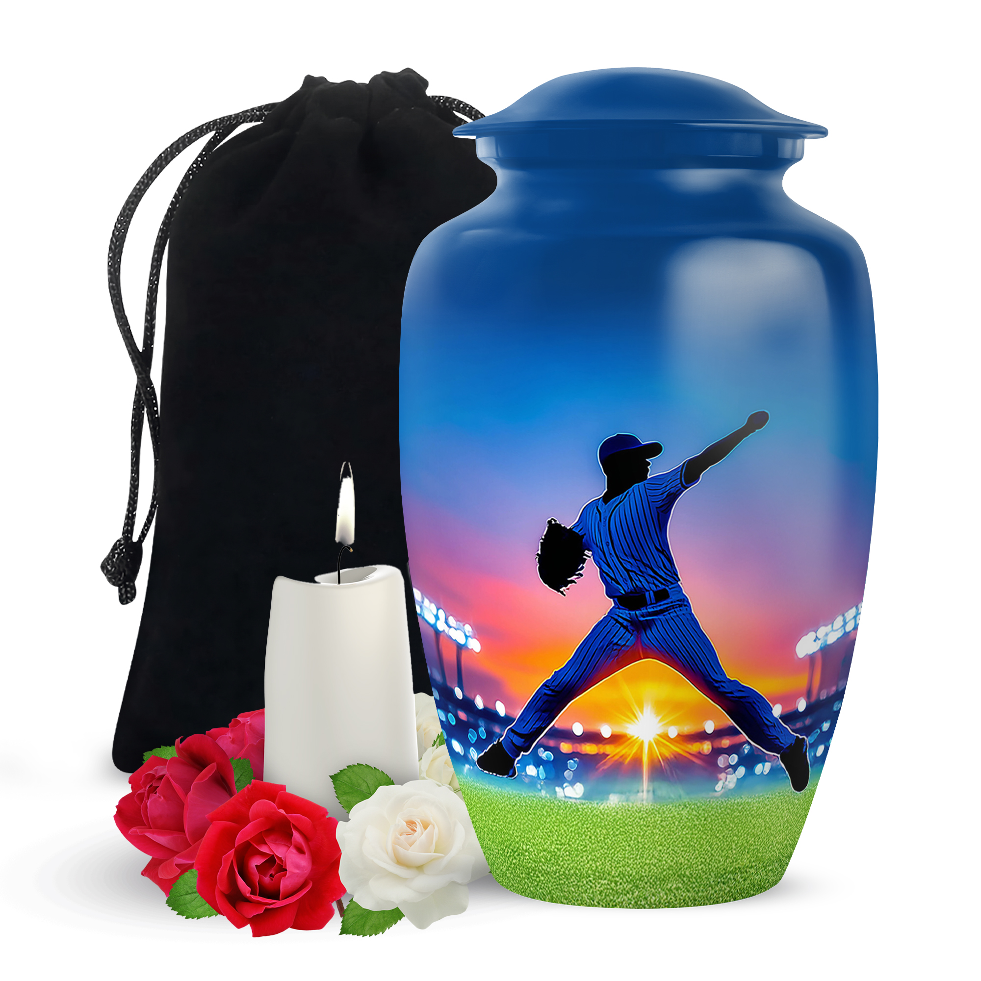 Yatskia Baseball Player at Sunset Decorative Cremation Urns for Human ...