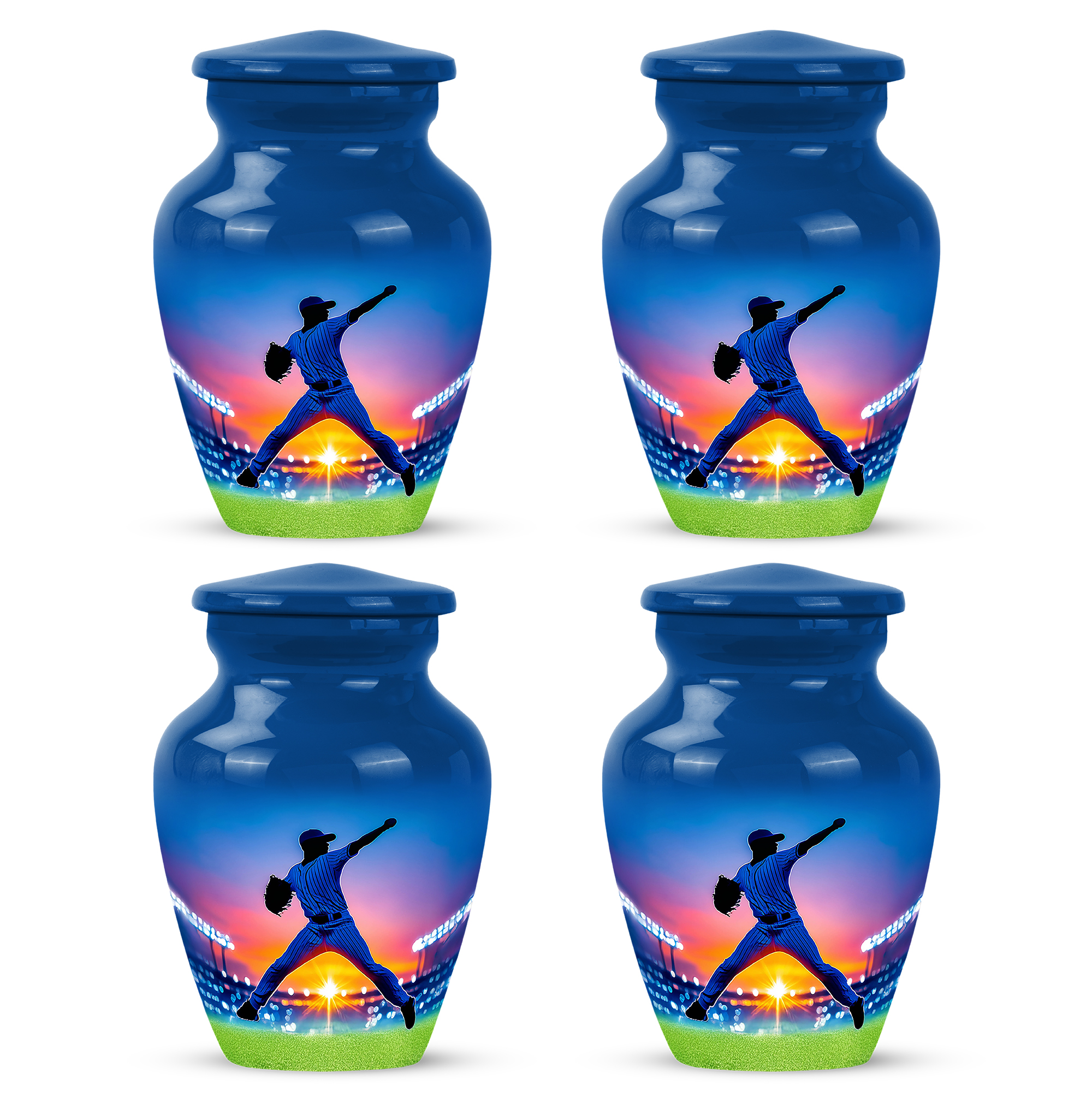 Yatskia Baseball Player at Sunset Mini Memorial Urns for Human Ashes ...