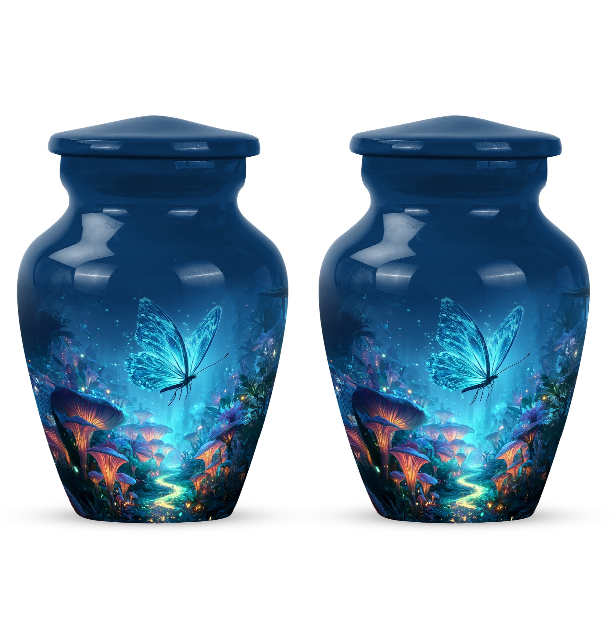 Yatskia Blue Butterfly with Blossoms Little Funeral Keepsake Urns for ...