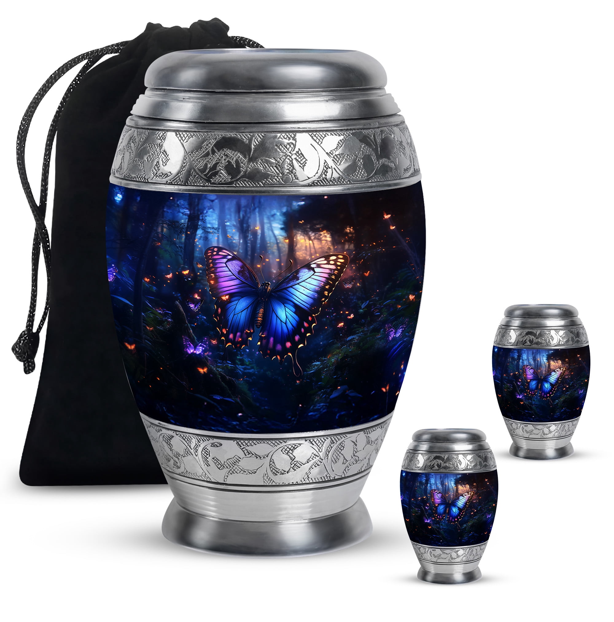 Yatskia Blue Butterfly Cremation Urns For Men & Female, Adult Urns For ...