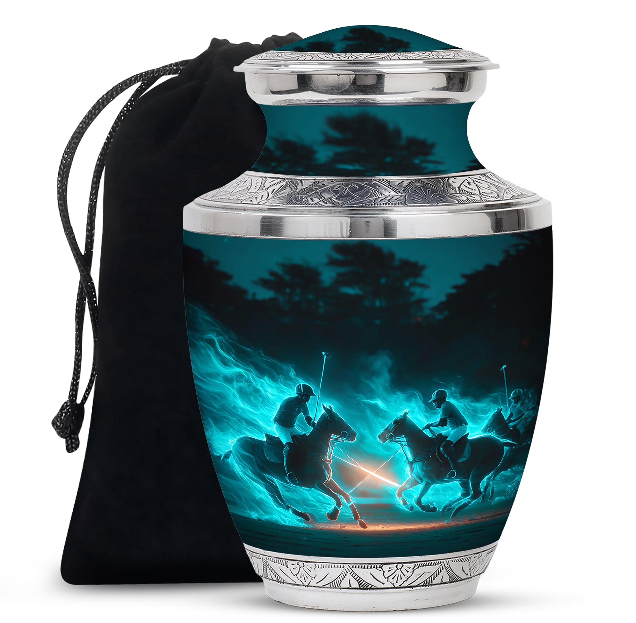 Yatskia Blue Horse Polo Large Memorial Urns for Human Ashes Adult ...