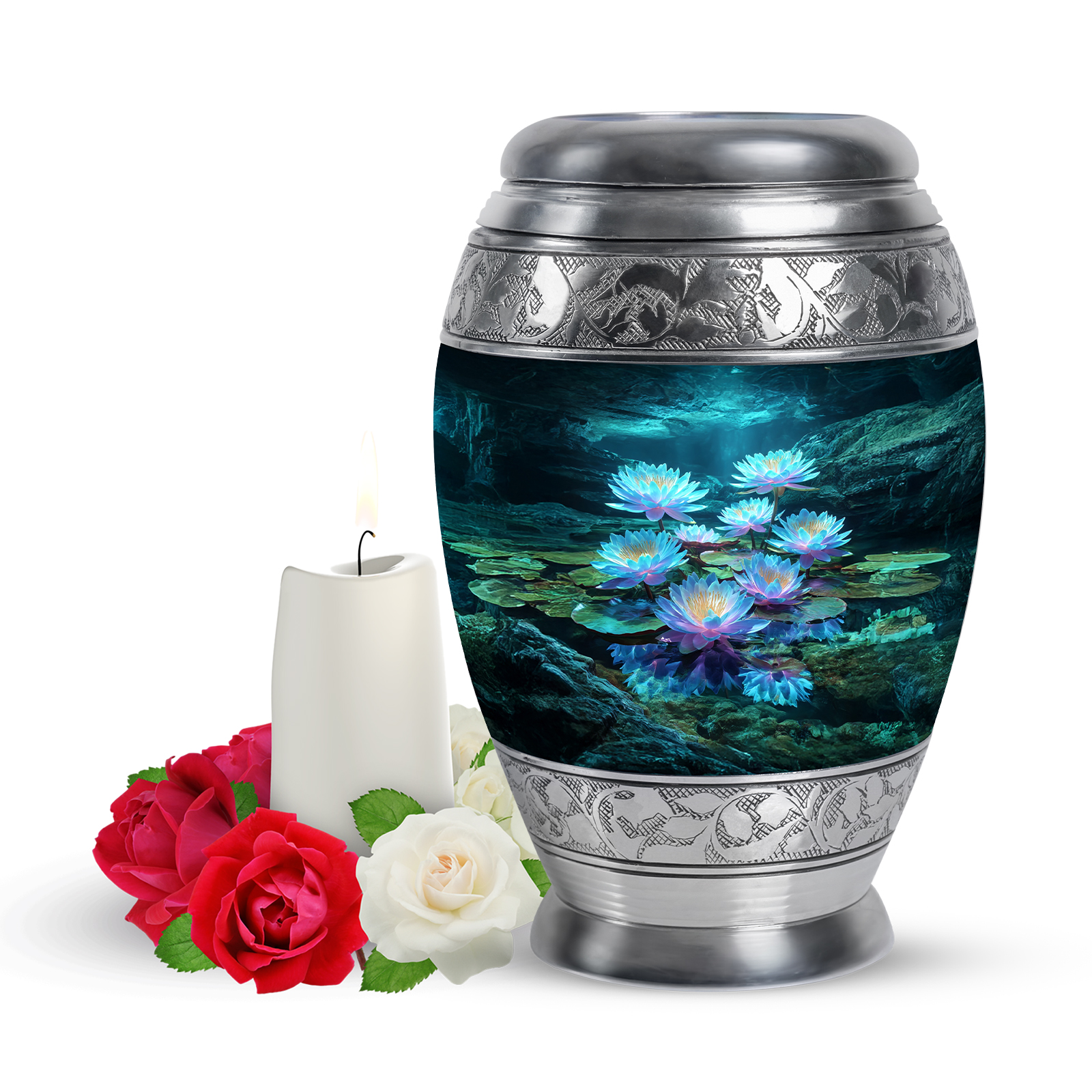 Yatskia Blue Lotus Small Cremation Keepsake Urns for Human Ashes Adult ...