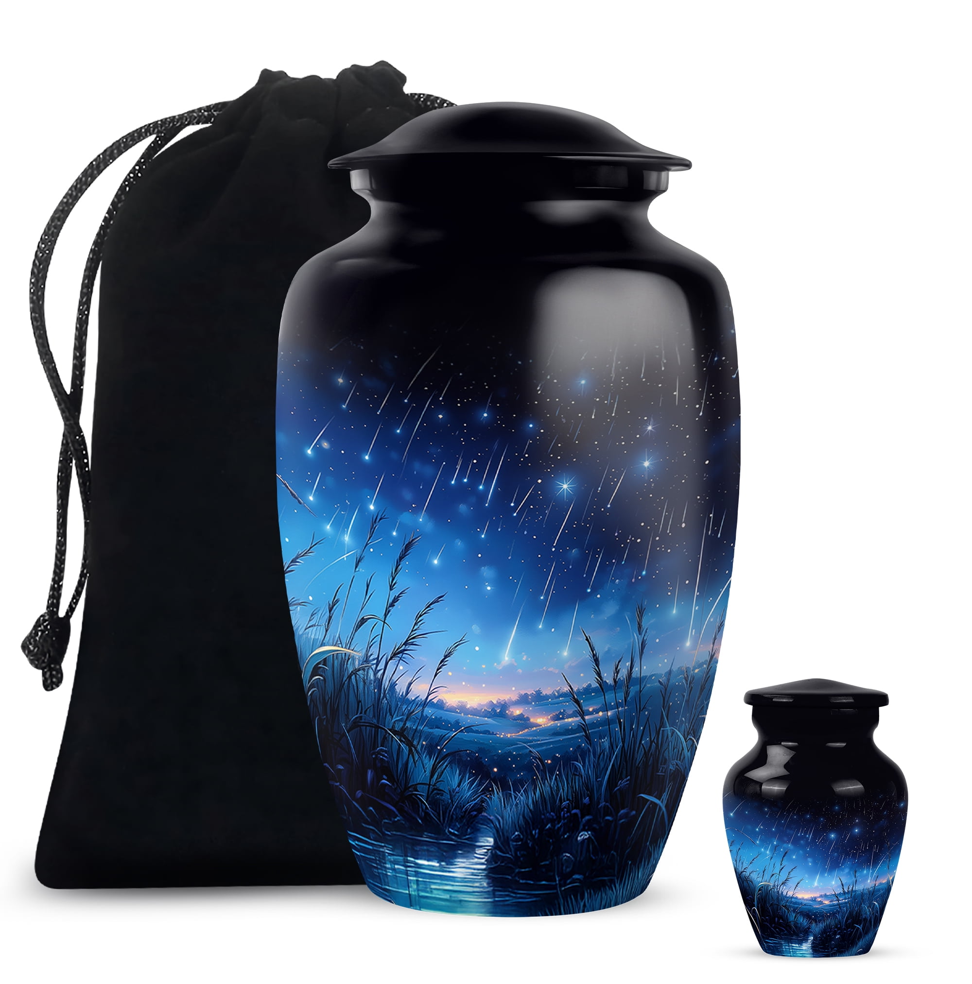 Yatskia Blue Shooting Star Large Funeral Urns for Human Ashes Adult ...