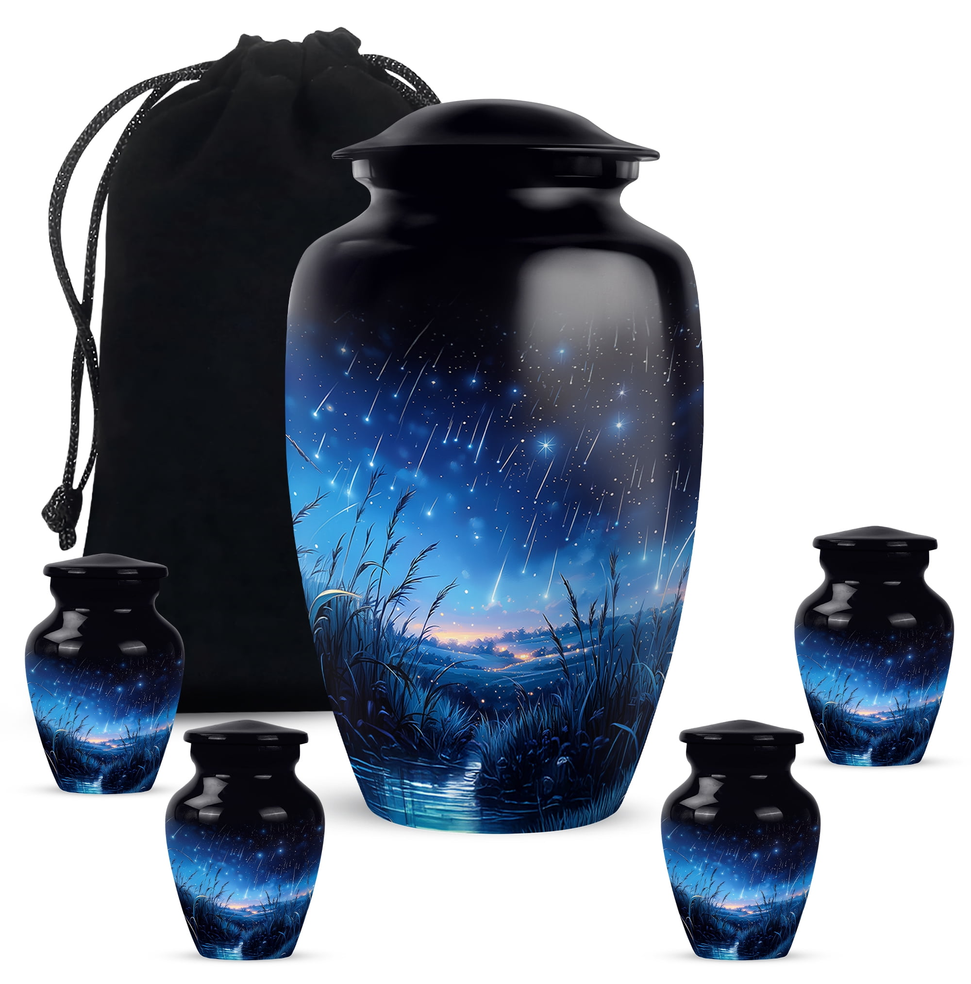 Yatskia Blue Shooting Star Small Urns for Human Ashes Keepsake Adult ...