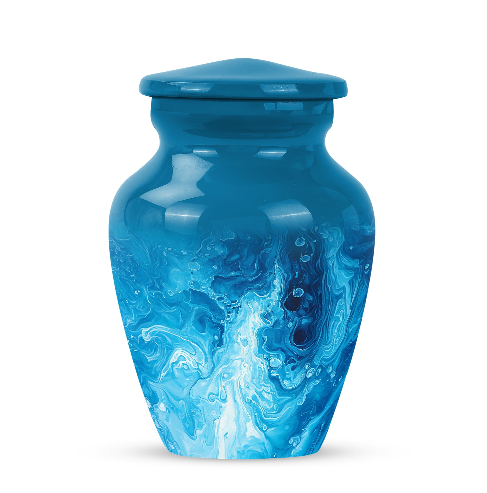 Yatskia Blue Swirl Small Keepsake Urns for Human Ashes Mom and Dad, Decorative Mini Cremation ...