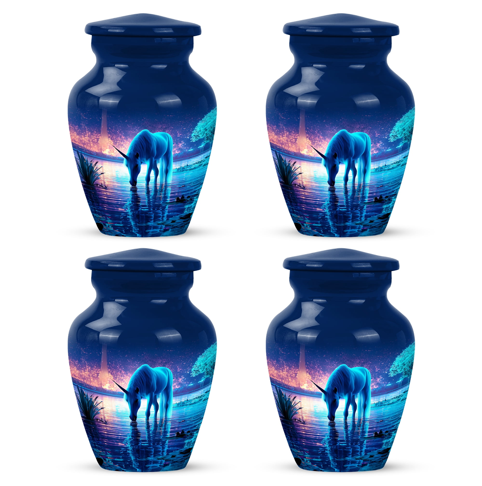 Yatskia Blue Unicorn Mini Memorial Keepsake Urns for Human Ashes Adult ...