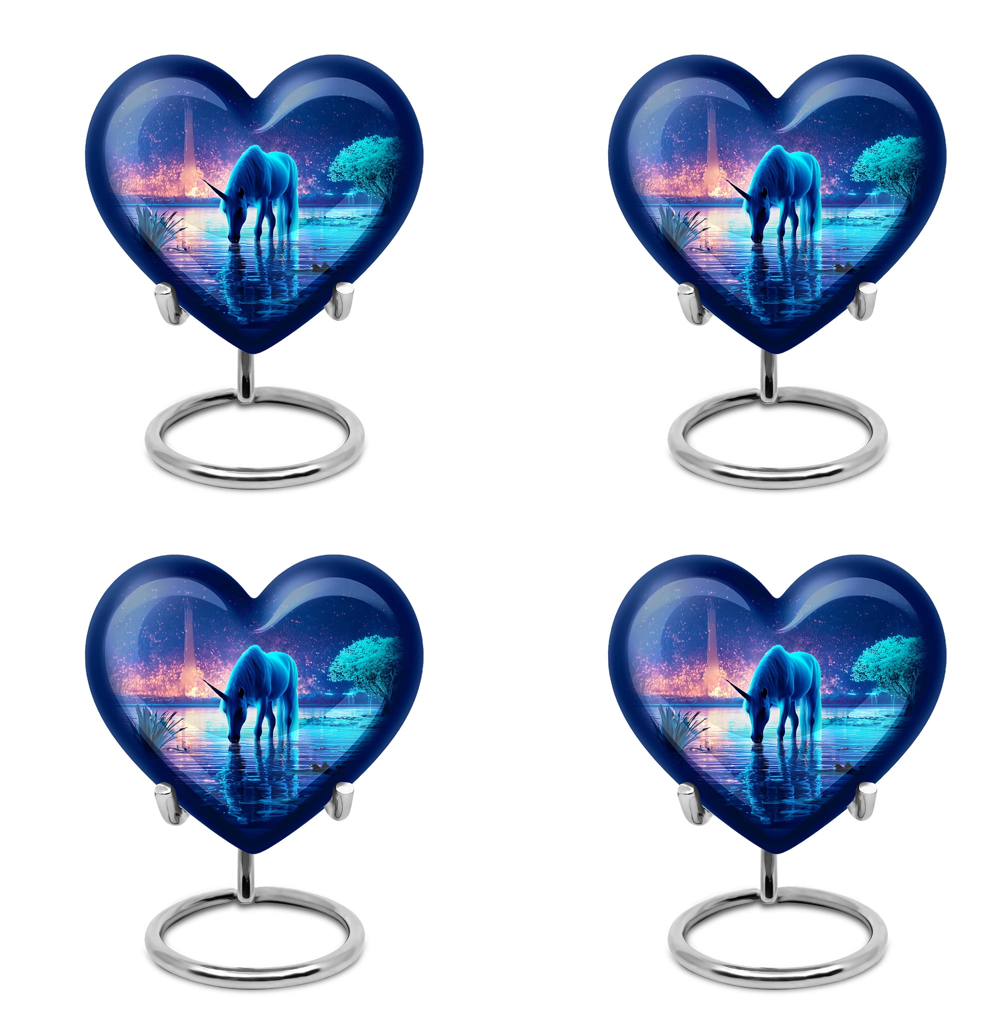 Yatskia Blue Unicorn Mini Memorial Urns for Human Ashes Adult Men and ...