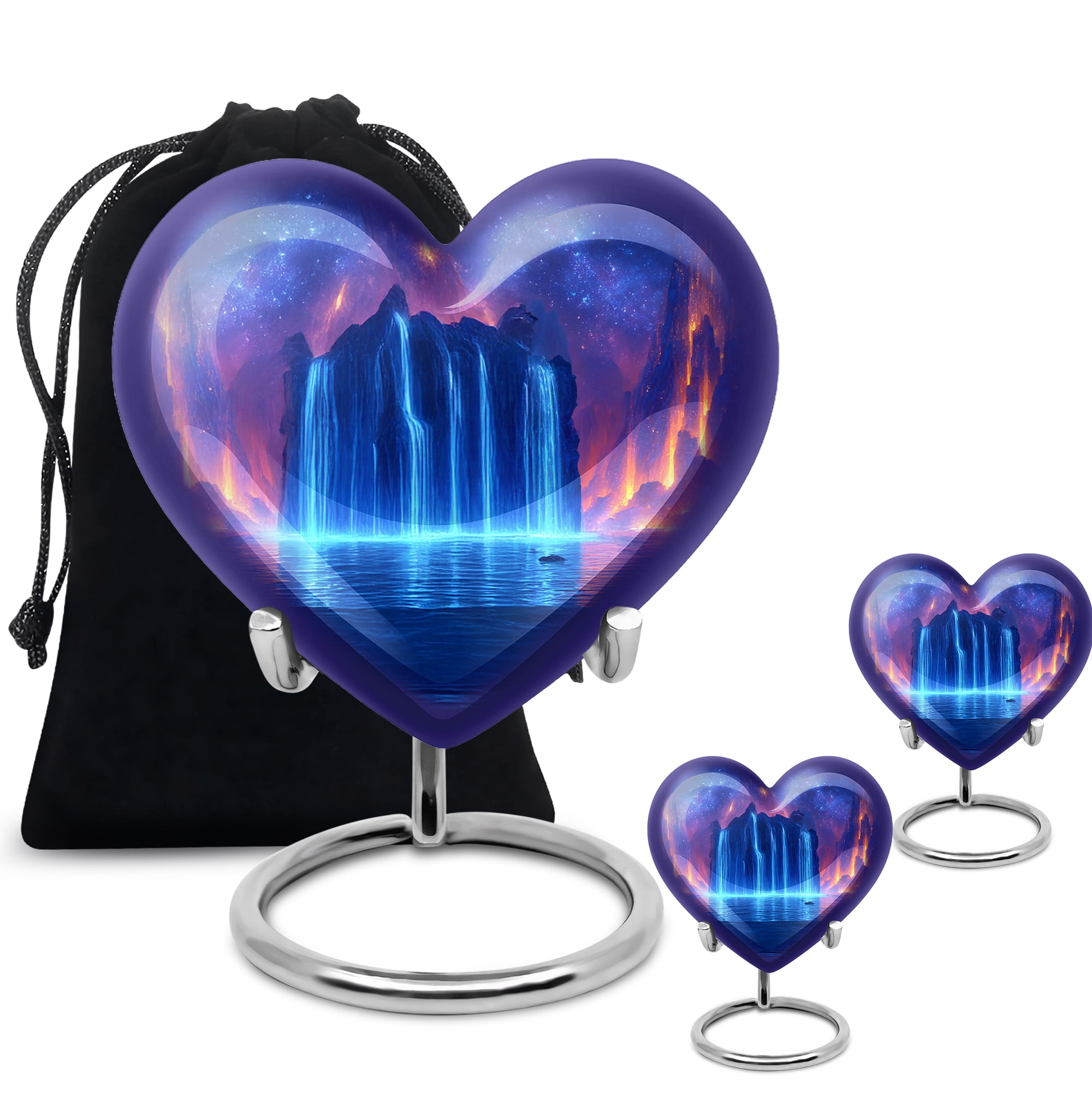 Yatskia Blue Waterfall Mini Memorial Keepsake Urns for Human Ashes ...
