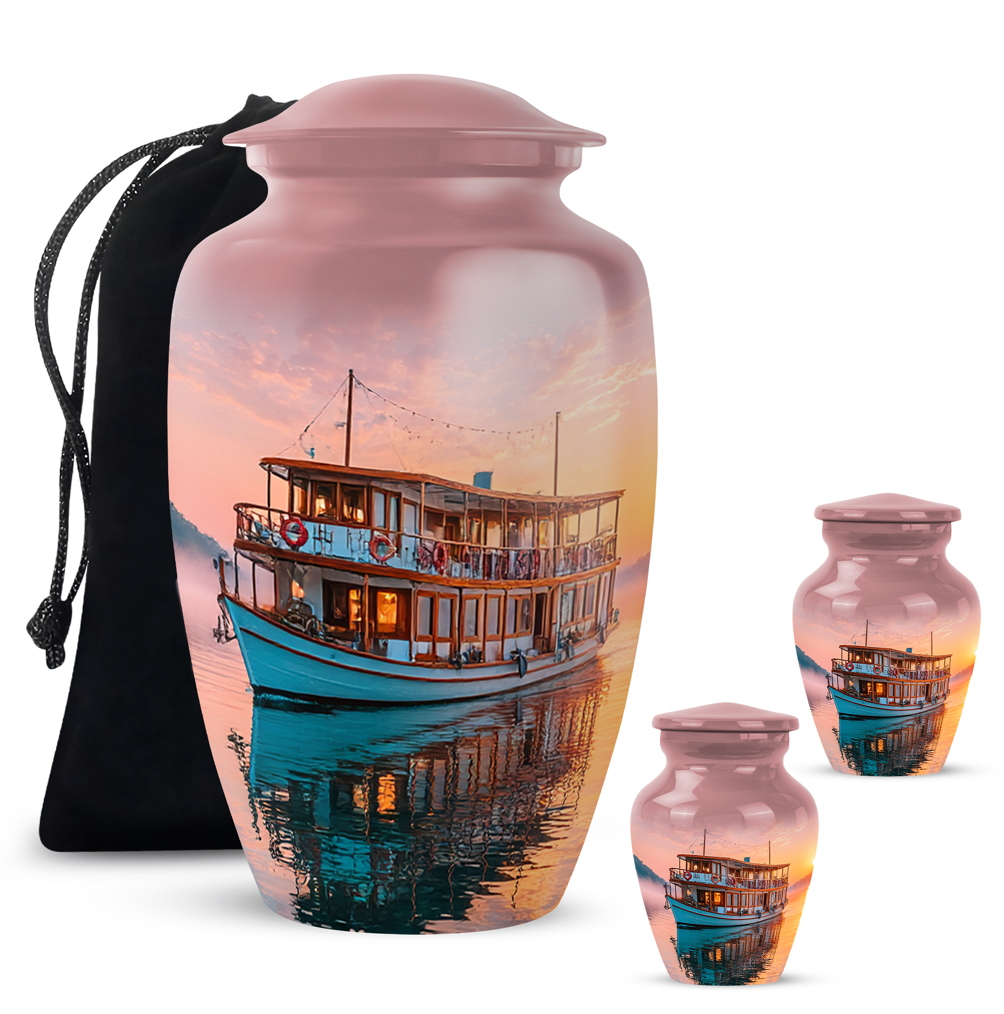 Yatskia Boat Small Memorial Urns for Human Ashes Adult, Large Burial ...
