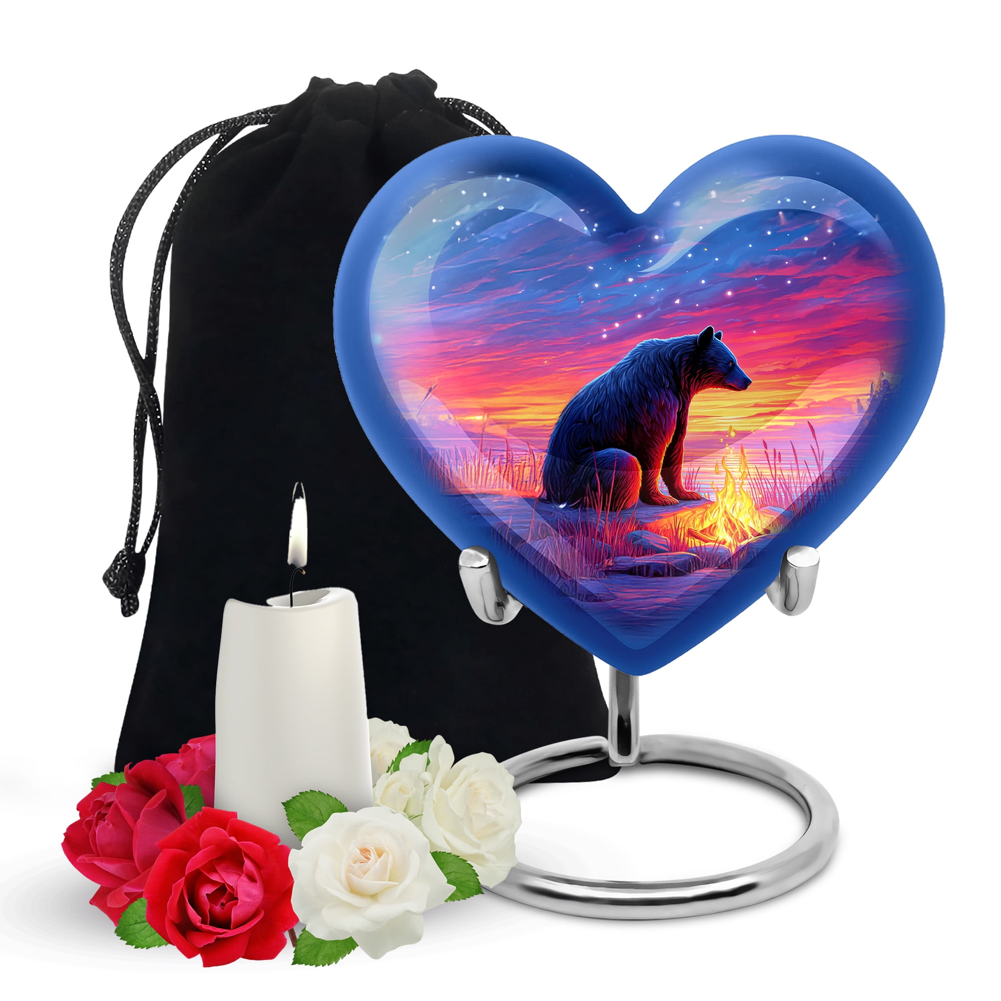 Yatskia Campfire Bear Decorative Memorial Urns for Human Ashes Adult ...