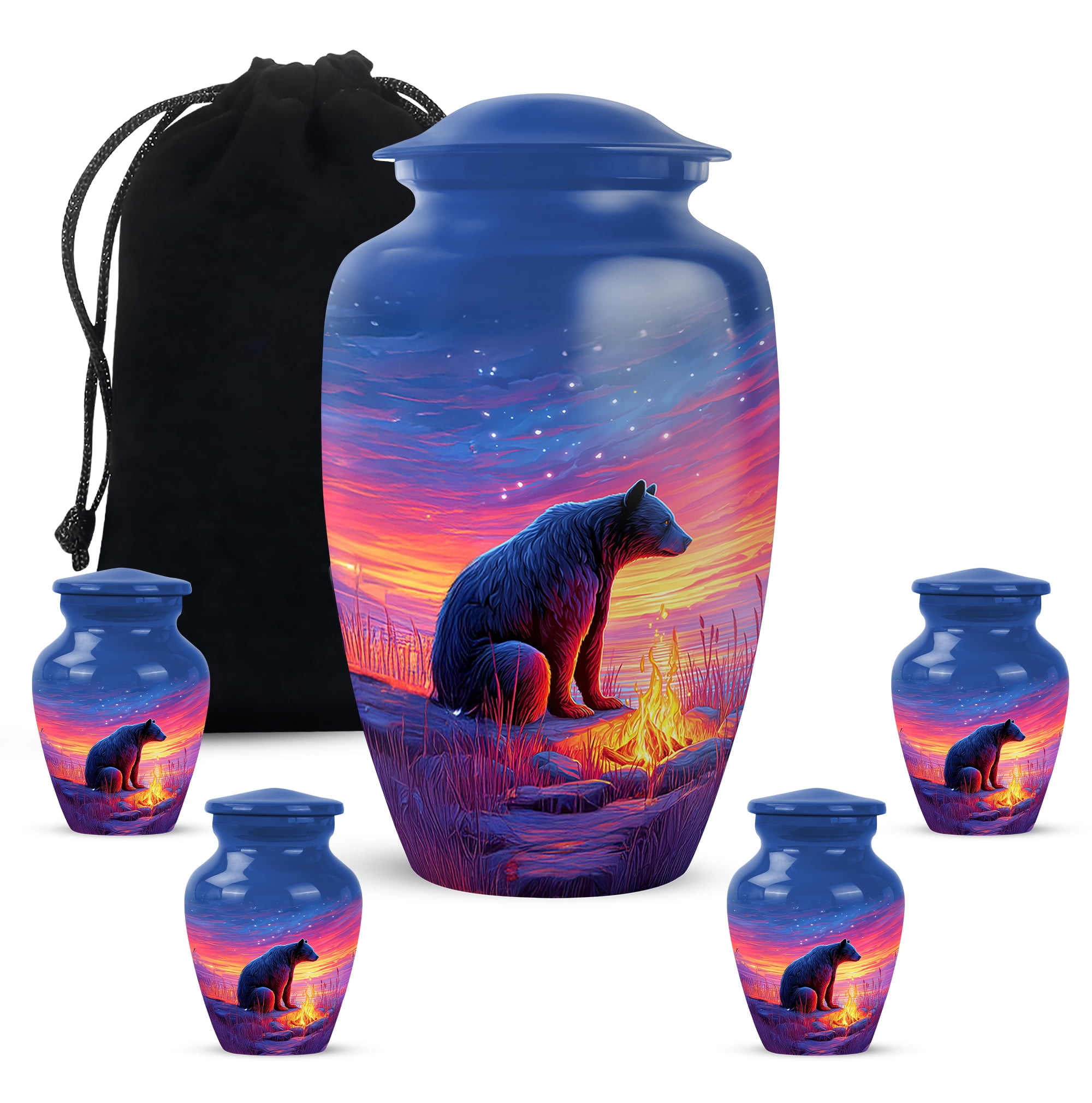 Yatskia Campfire Bear Little Keepsake Urns for Human Ashes Adult Mother ...