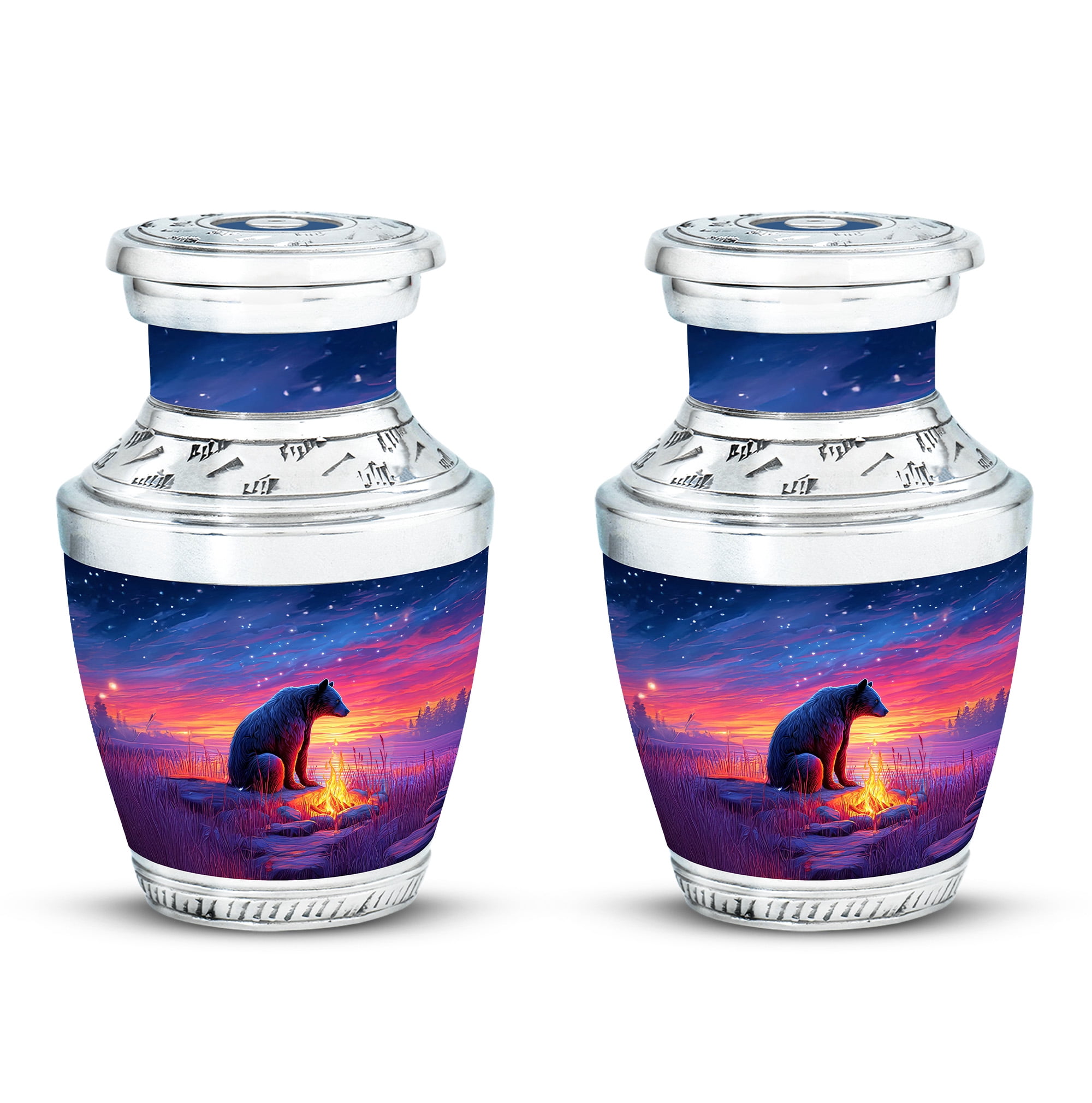 Yatskia Campfire Bear Small Urns for Human Ashes Keepsake Brother and ...
