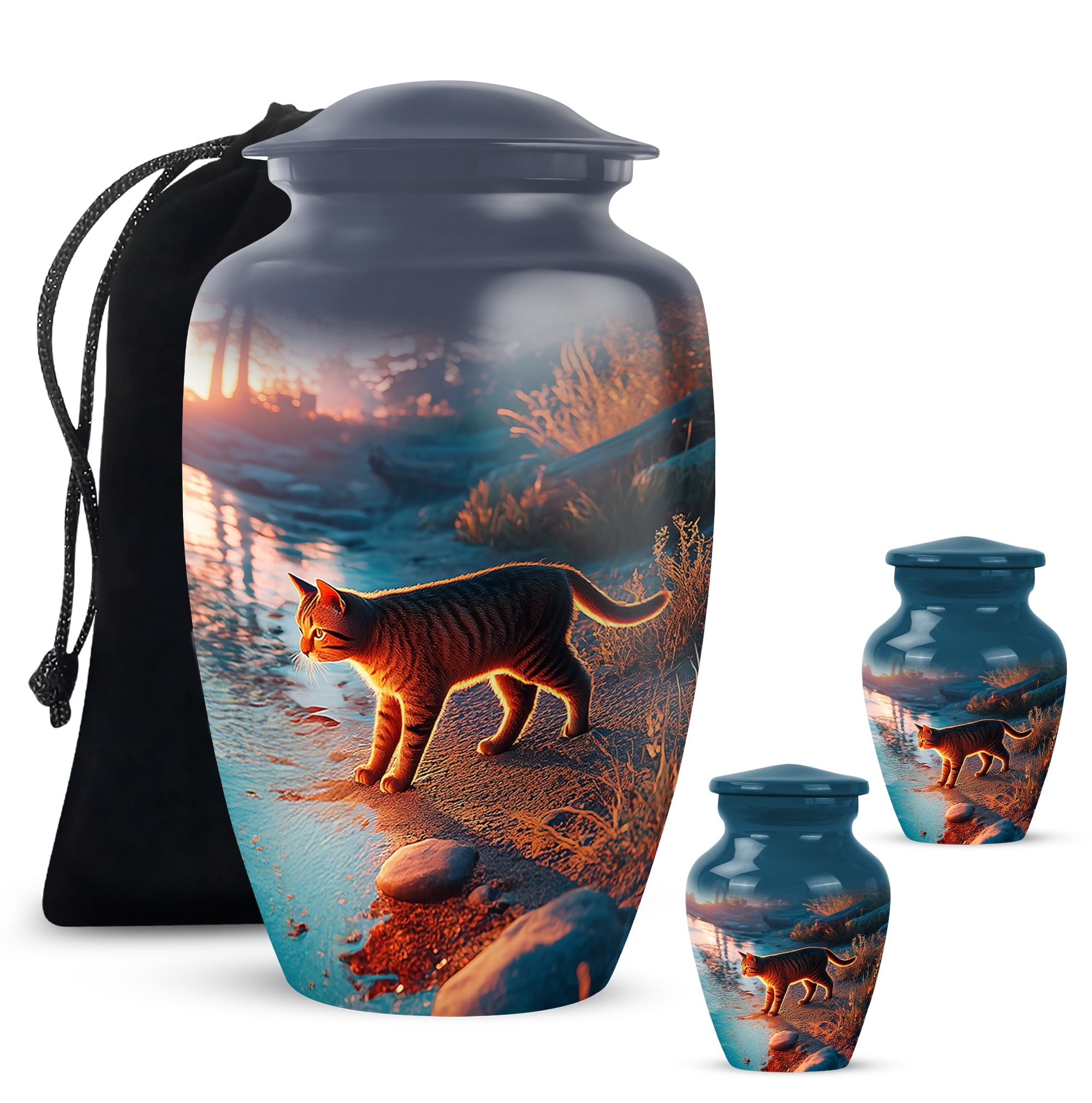 Yatskia Cat on the Sunset Small Funeral Urns for Human Ashes Adult ...