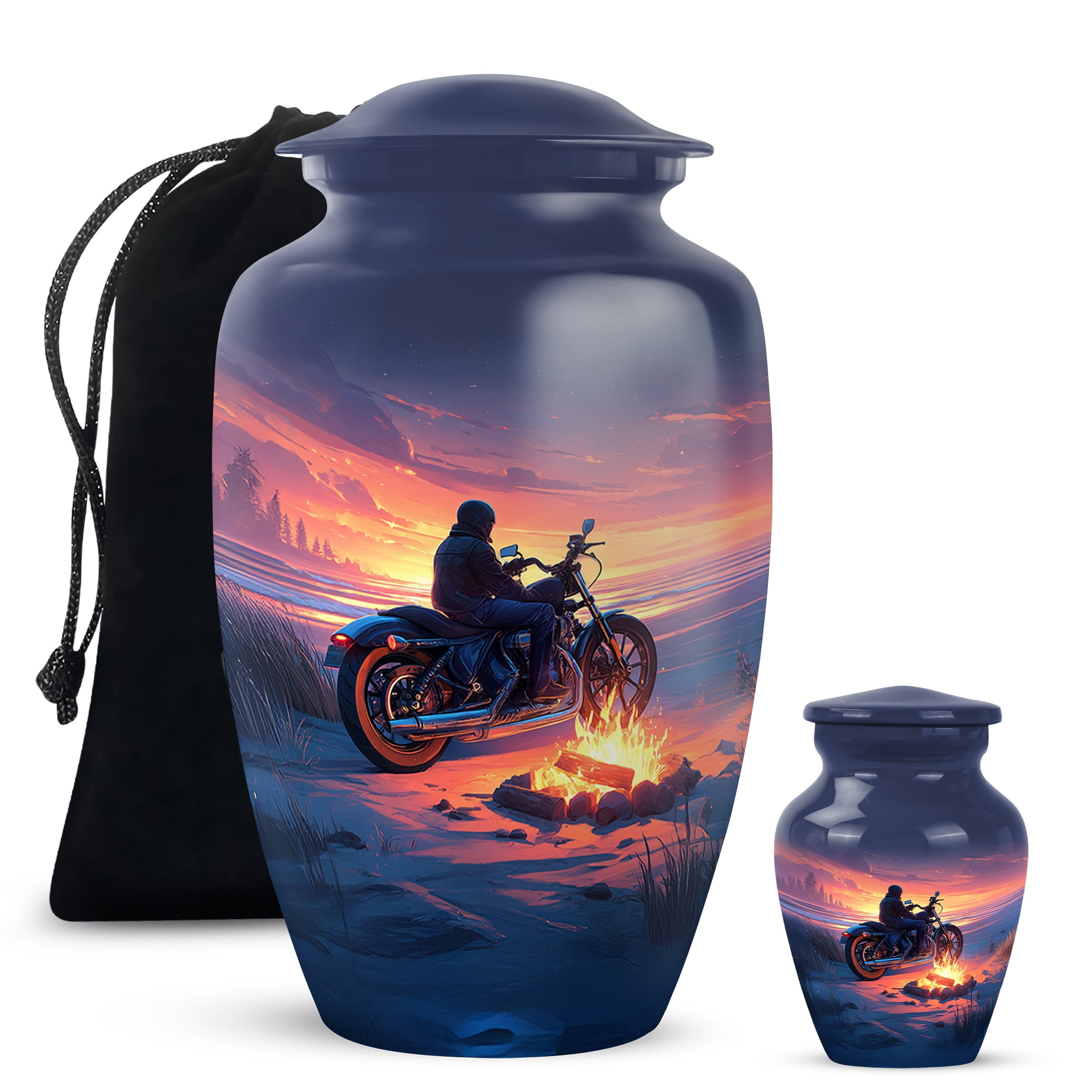 Yatskia Classic Bike with Campfire Small Memorial Keepsake Urns for ...
