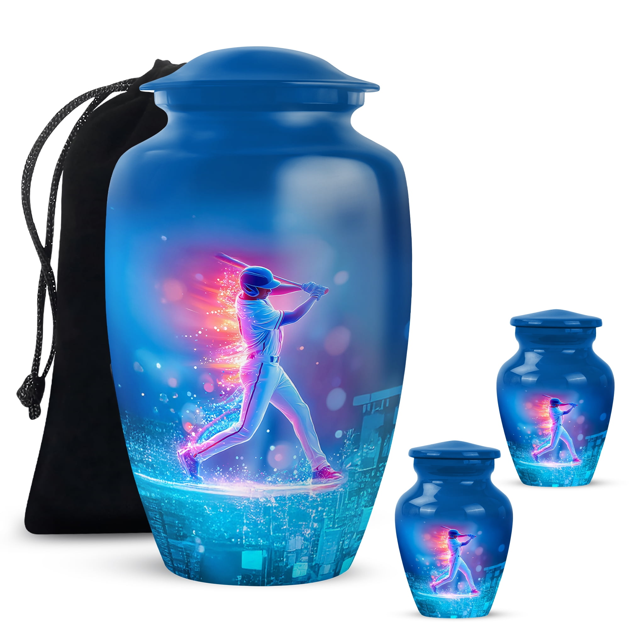 Yatskia Colorful Baseball Player Large Memorial Urns for Human Ashes ...