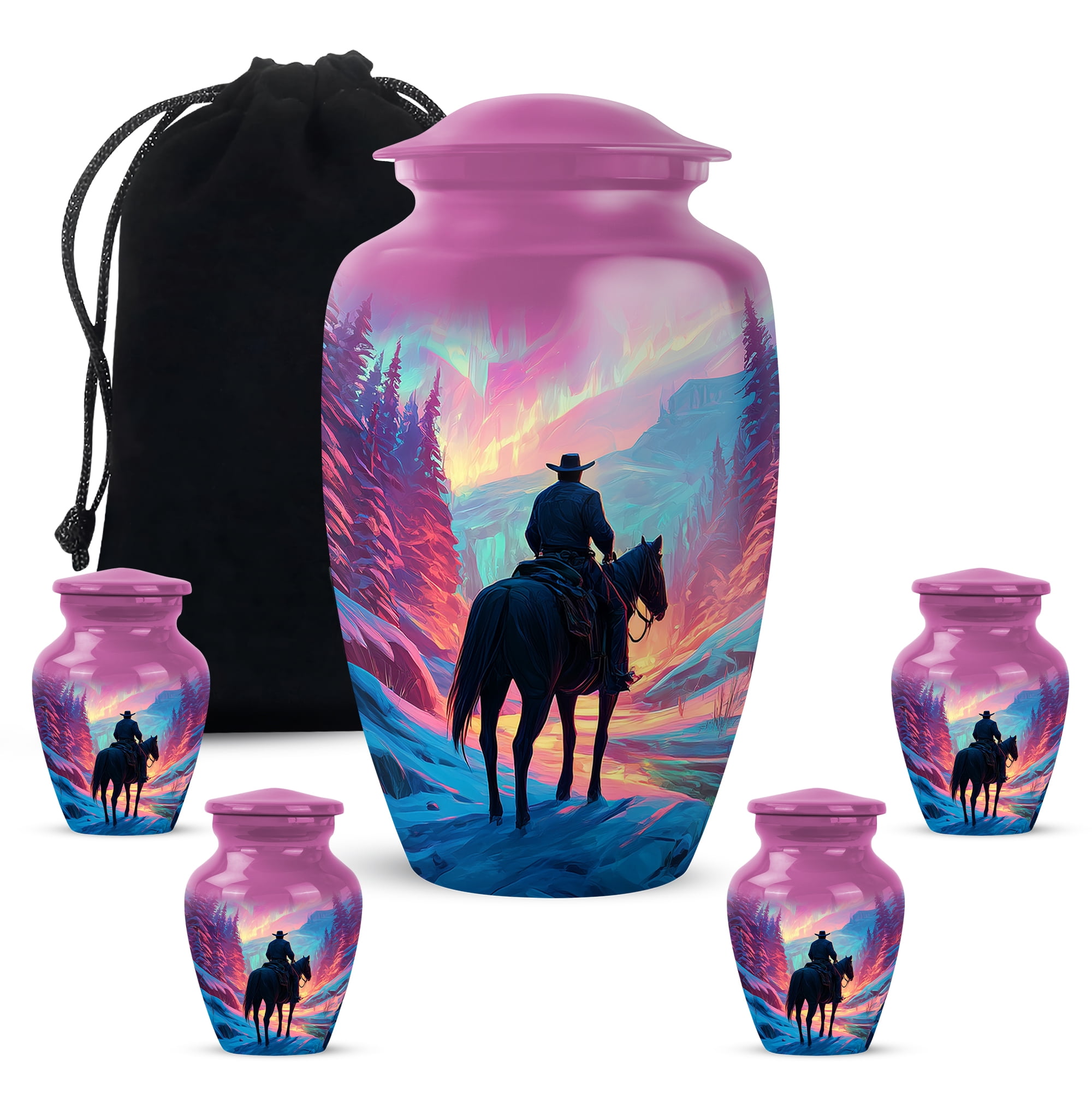 Yatskia Colorful Cowboy Large Cremation Urns for Human Ashes Adult Male ...