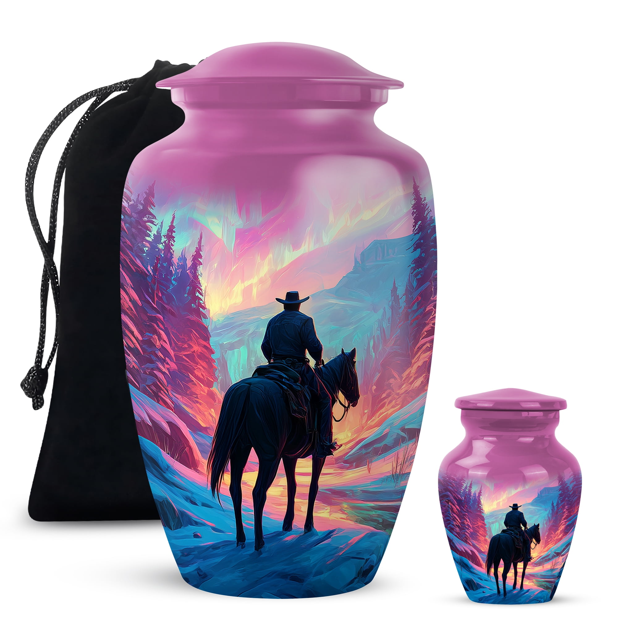 Yatskia Colorful Cowboy Large Memorial Urns for Ash Adult Brother and ...