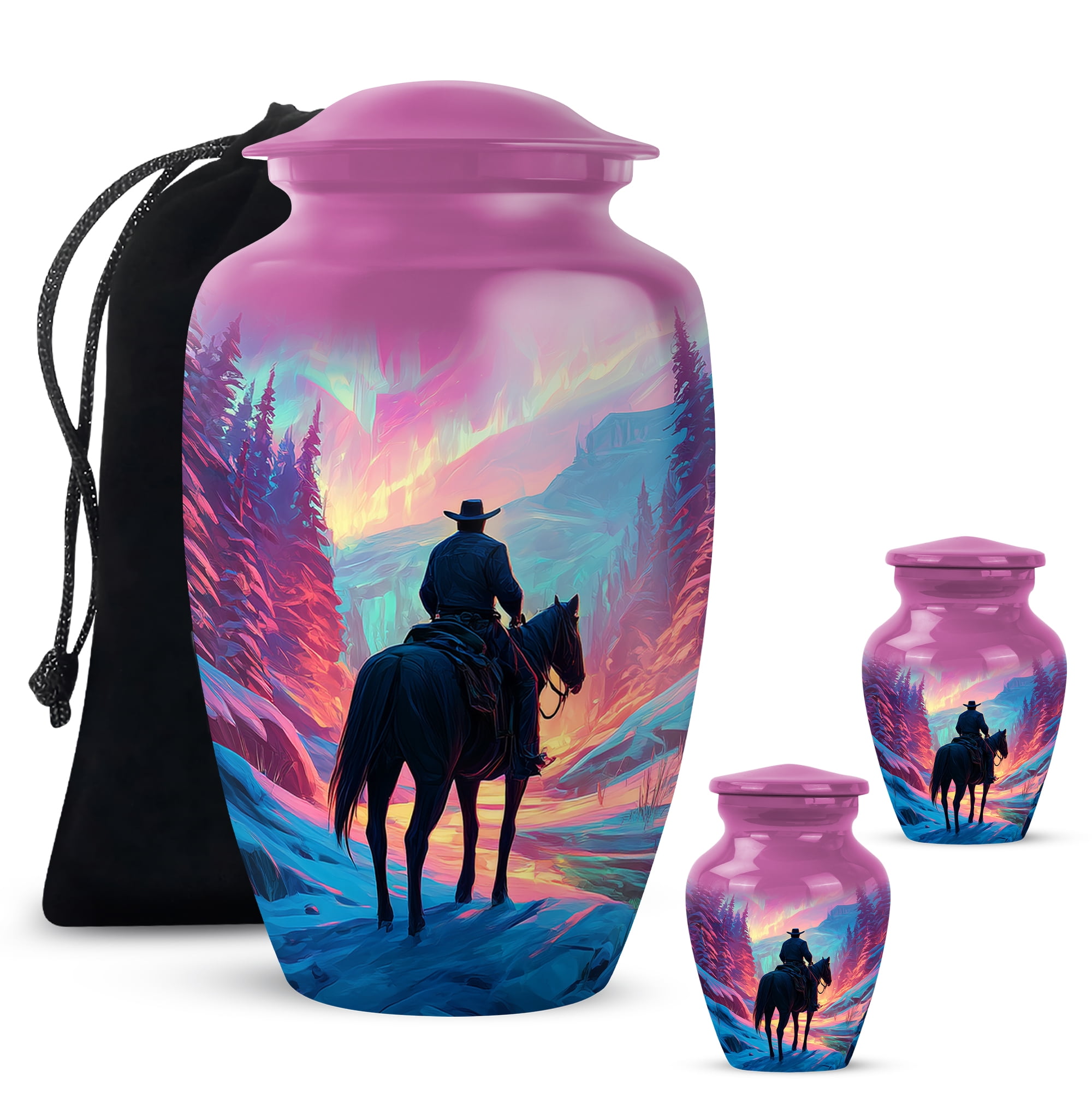 Yatskia Colorful Cowboy Mini Funeral Urns for Human Ashes Adult Mother ...