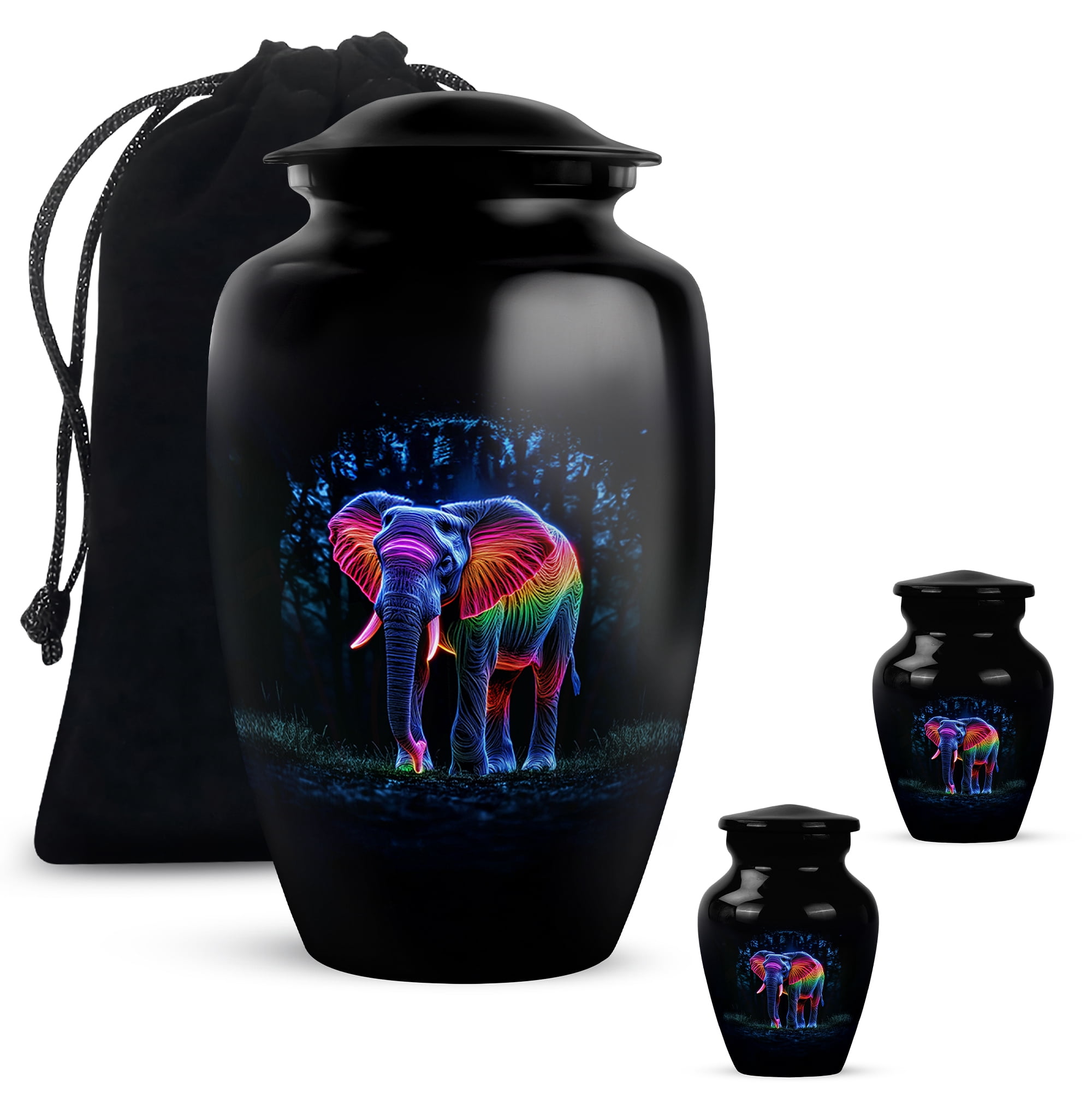 Yatskia Colorful Elephant Large Memorial Urns for Human Ashes Adult ...