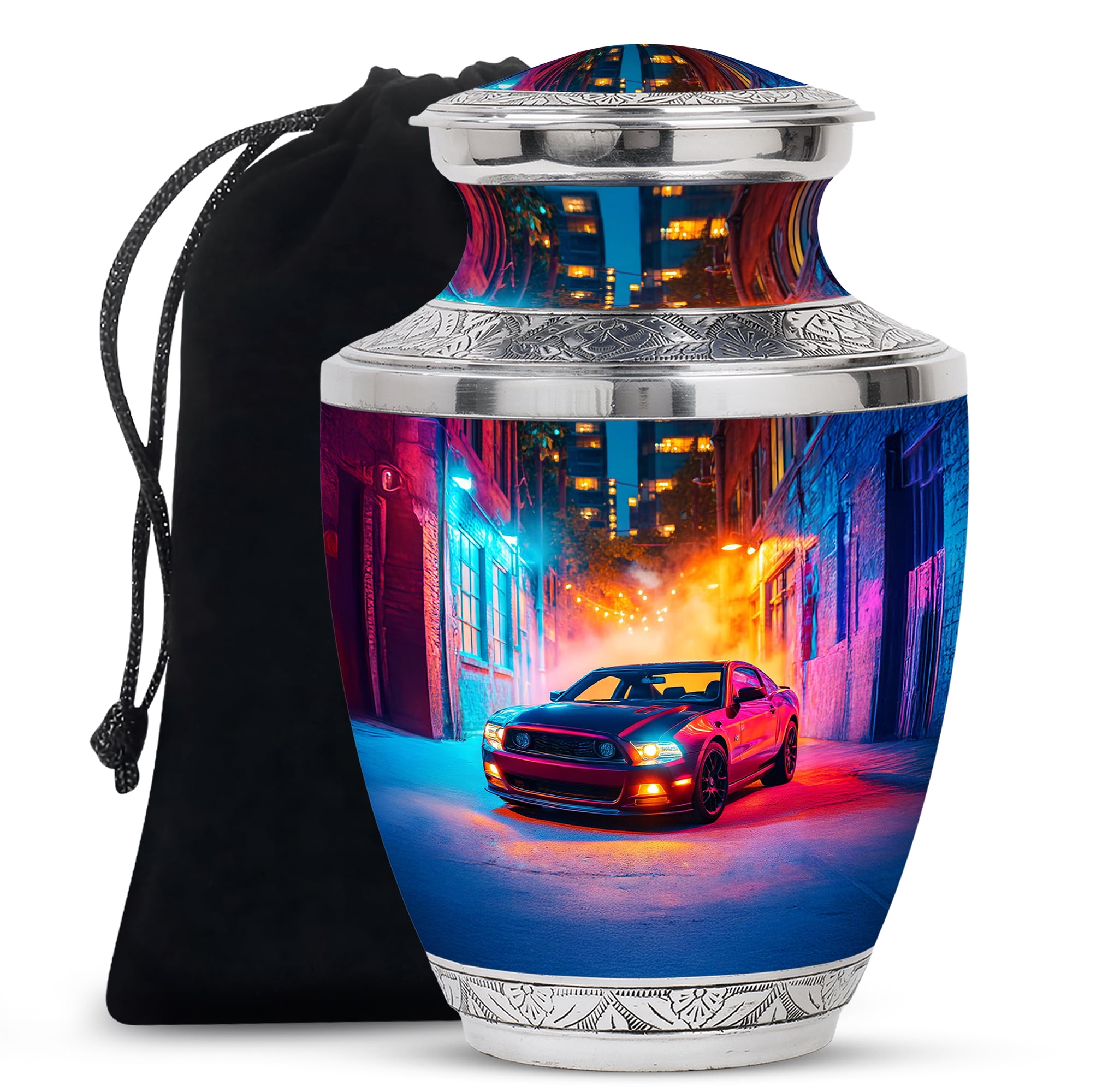 Yatskia Colorful Lightning Car Large Cremation Urns for Human Ashes ...