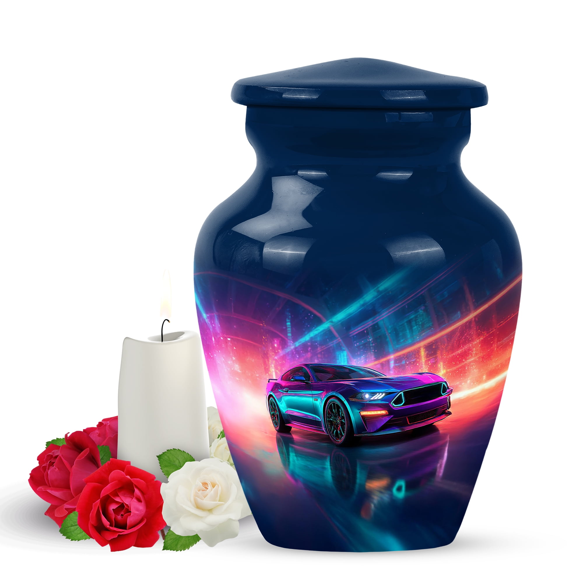 Yatskia Colorful Lightning Car Small Cremation Keepsake Urns for Human ...