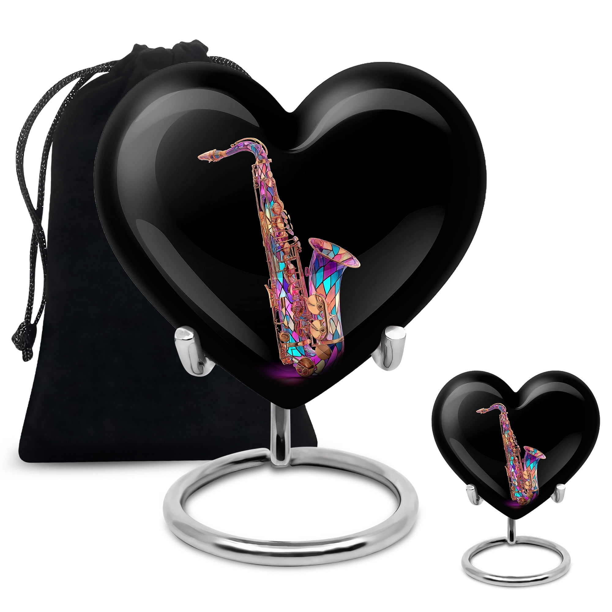 Yatskia Colorful Saxophone Large Funeral Urns for Human Ashes Adult Men ...