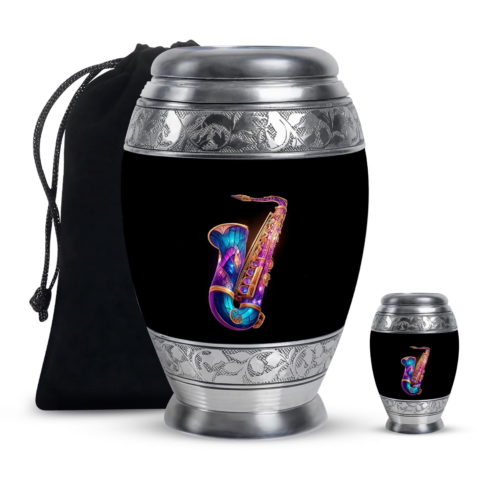 Yatskia Colorful Saxophone Small Memorial Keepsake Urns for Human Ashes ...