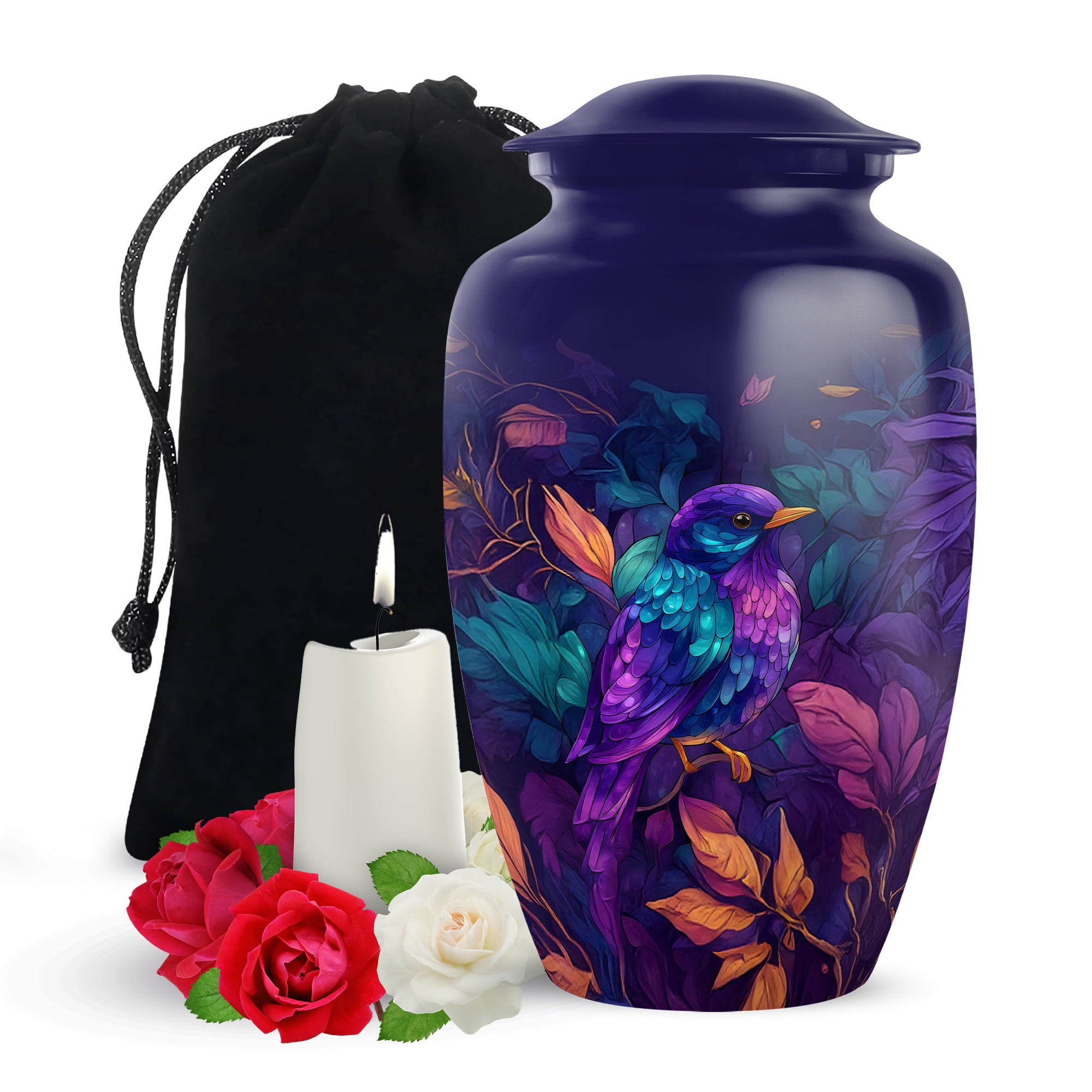 Yatskia Colorful Sparrow with Blossoms Decorative Funeral Urns for ...