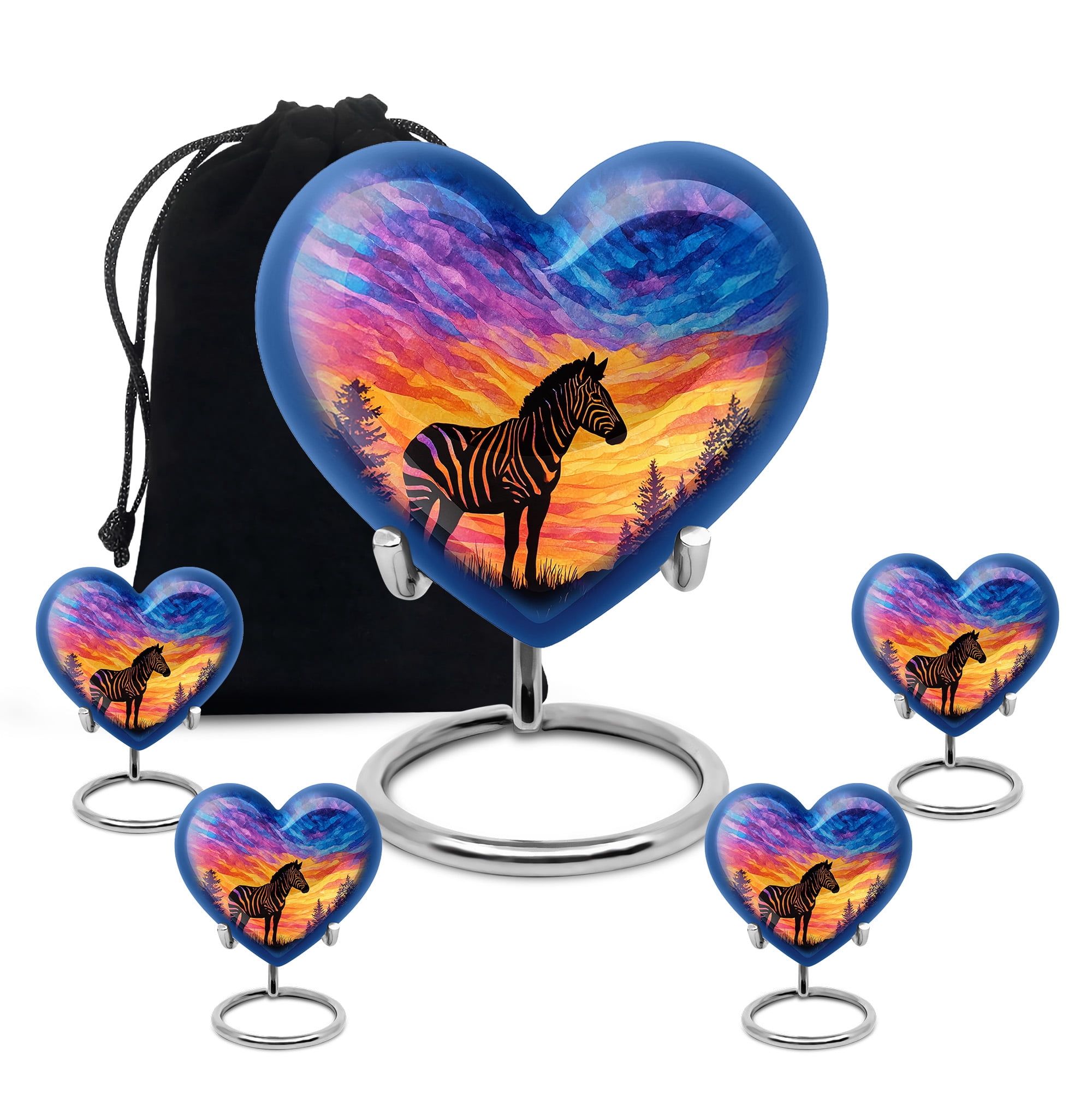 Yatskia Colorful Zebra Decorative Large Cremation Urn for Ashes Adult ...