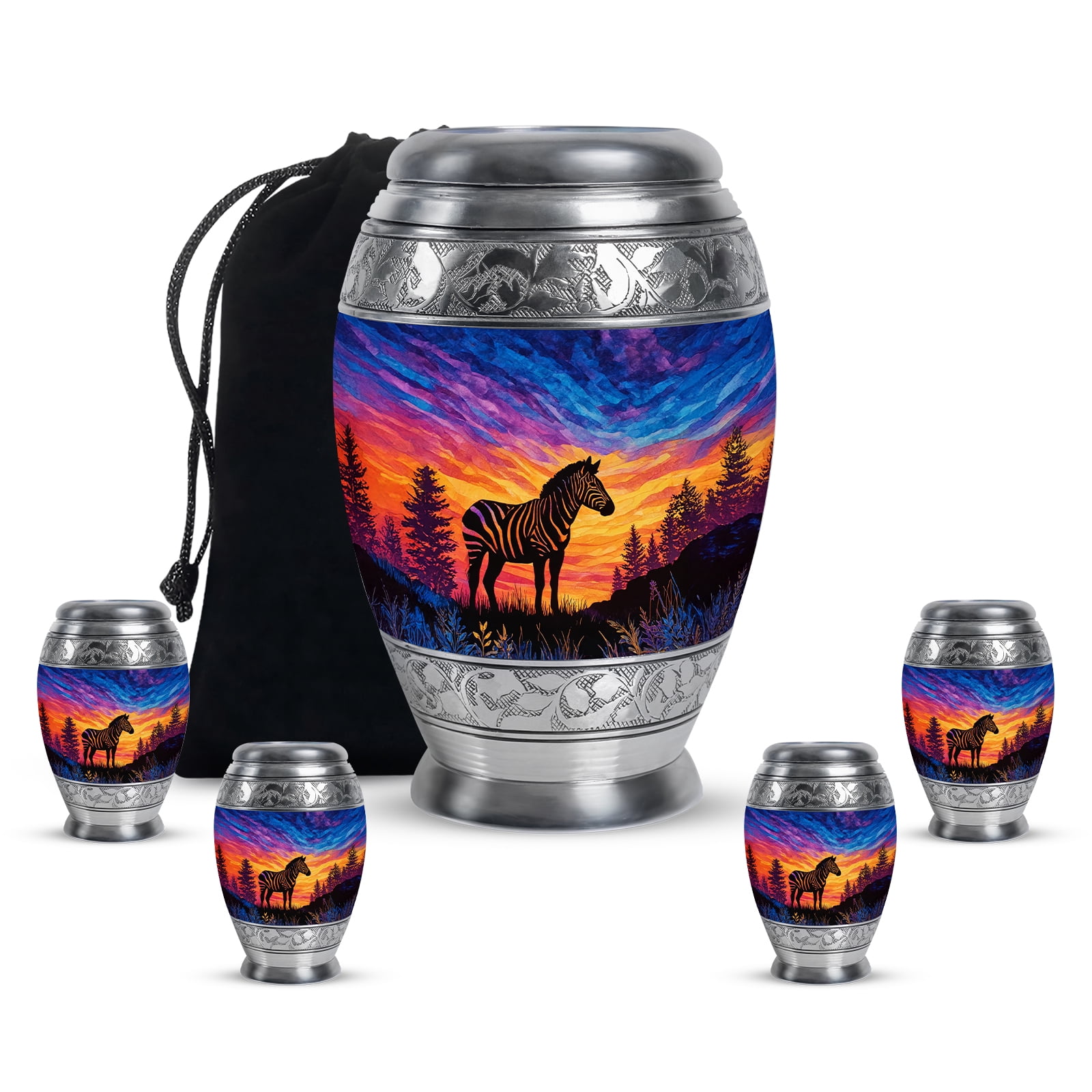 Yatskia Colorful Zebra Mini Memorial Keepsake Urns for Human Ashes ...