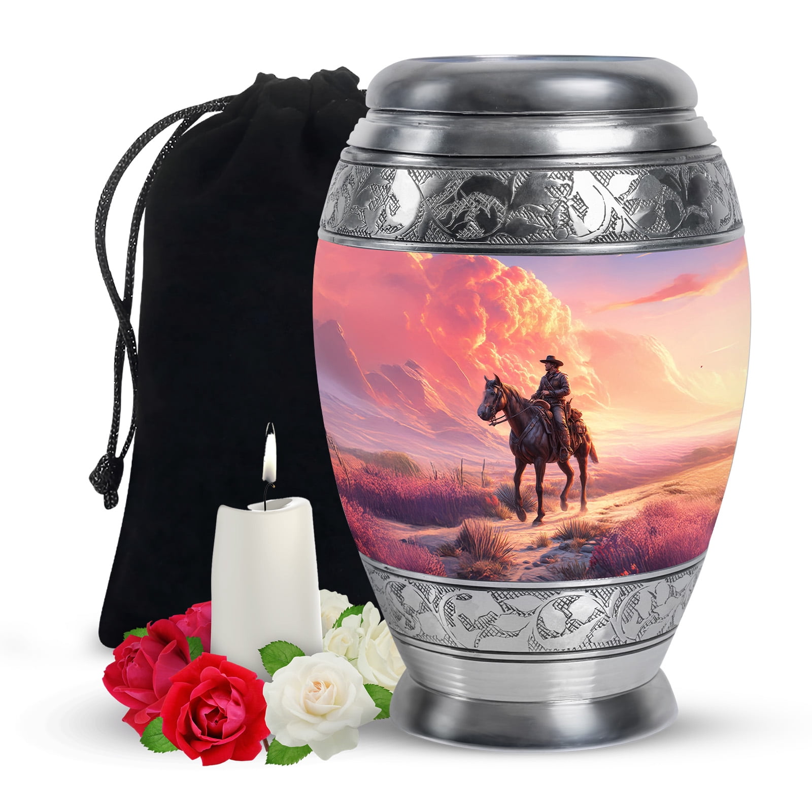 Yatskia Cowboy at Sunset Urns for Human Ashes Adult Male and Female ...