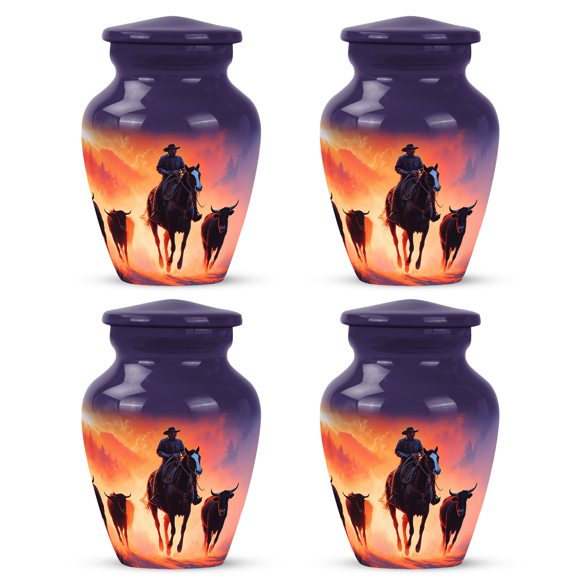 Yatskia Cowboy with Cattle Little Keepsake Urns for Human Ashes Adult ...
