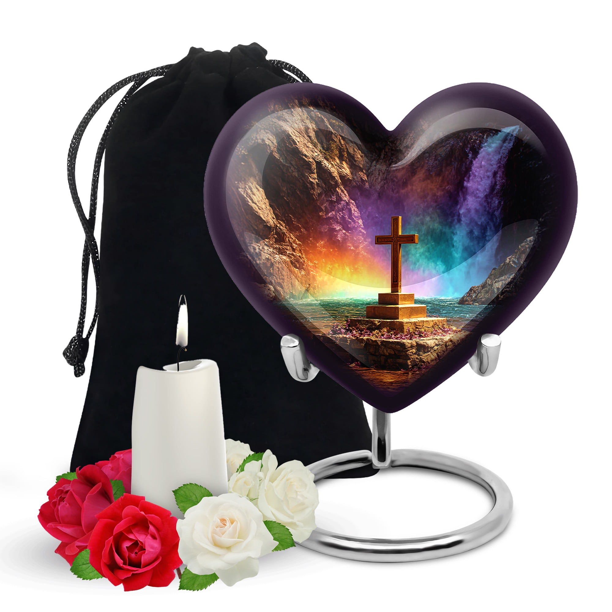 Yatskia Cross with Waterfall Large Memorial Urns for Human Ashes Adult ...
